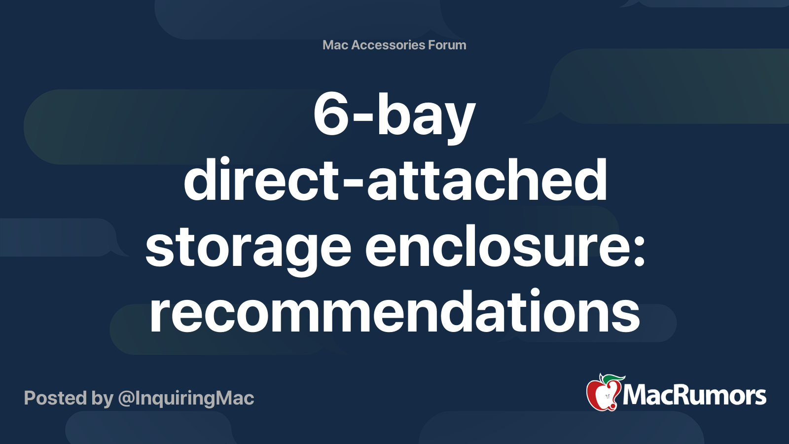 6-bay direct-attached storage enclosure: recommendations | MacRumors Forums