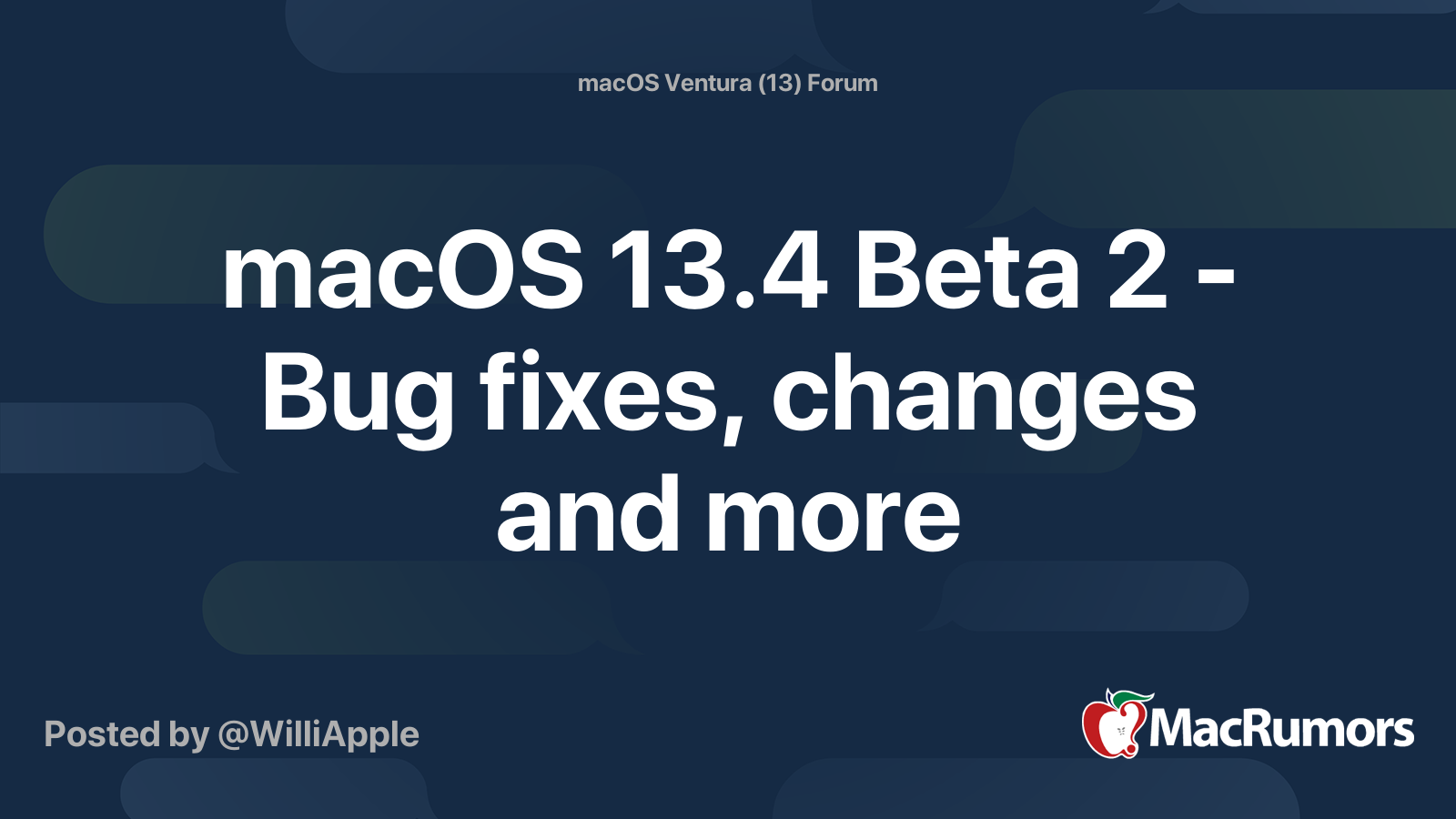 macOS 13.4 Beta 2 - Bug fixes, changes and more | MacRumors Forums