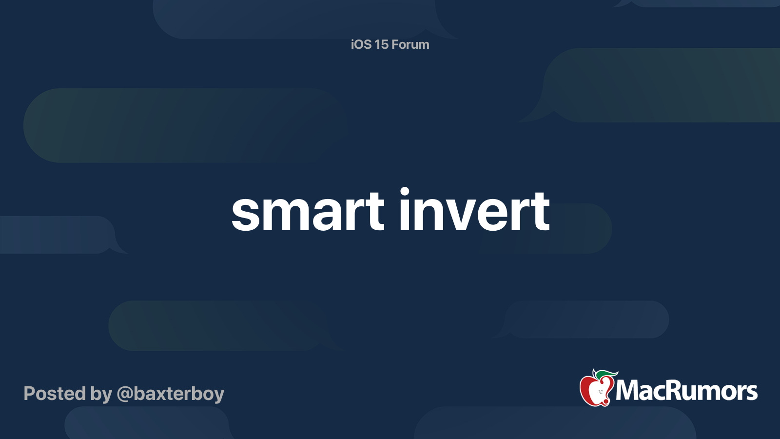 smart invert | MacRumors Forums