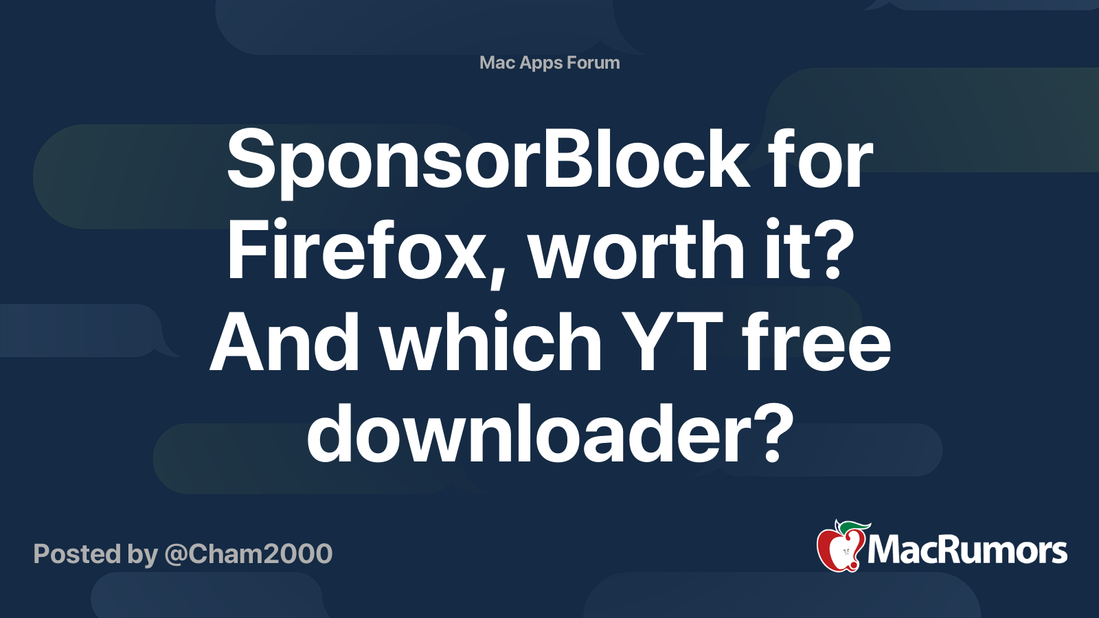 SponsorBlock for Firefox, worth it? And which YT free downloader ...