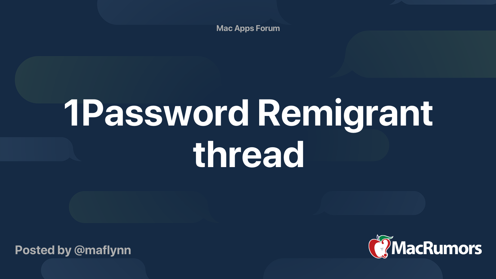 1Password Remigrant thread | MacRumors Forums