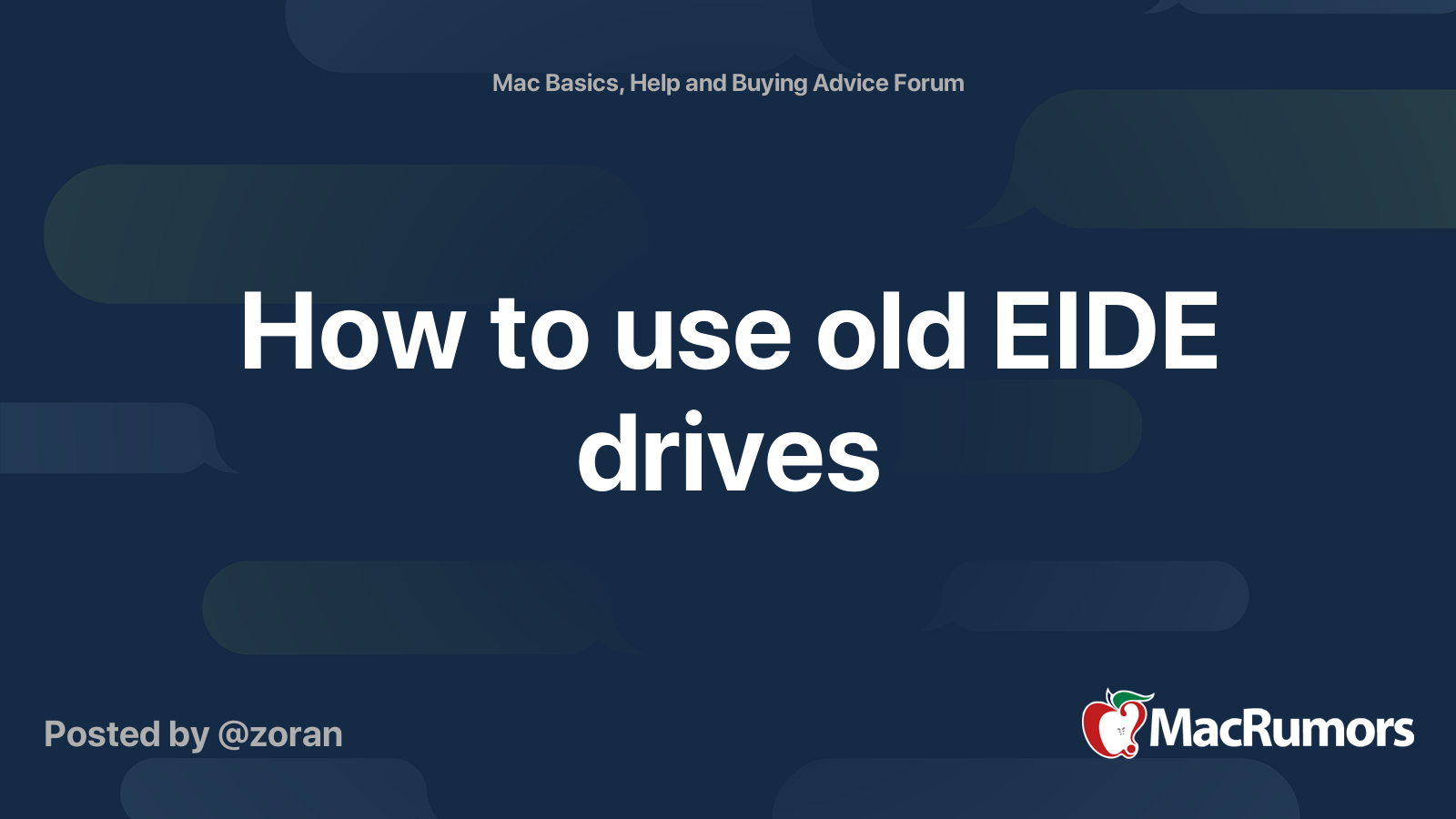 How to use old EIDE drives | MacRumors Forums