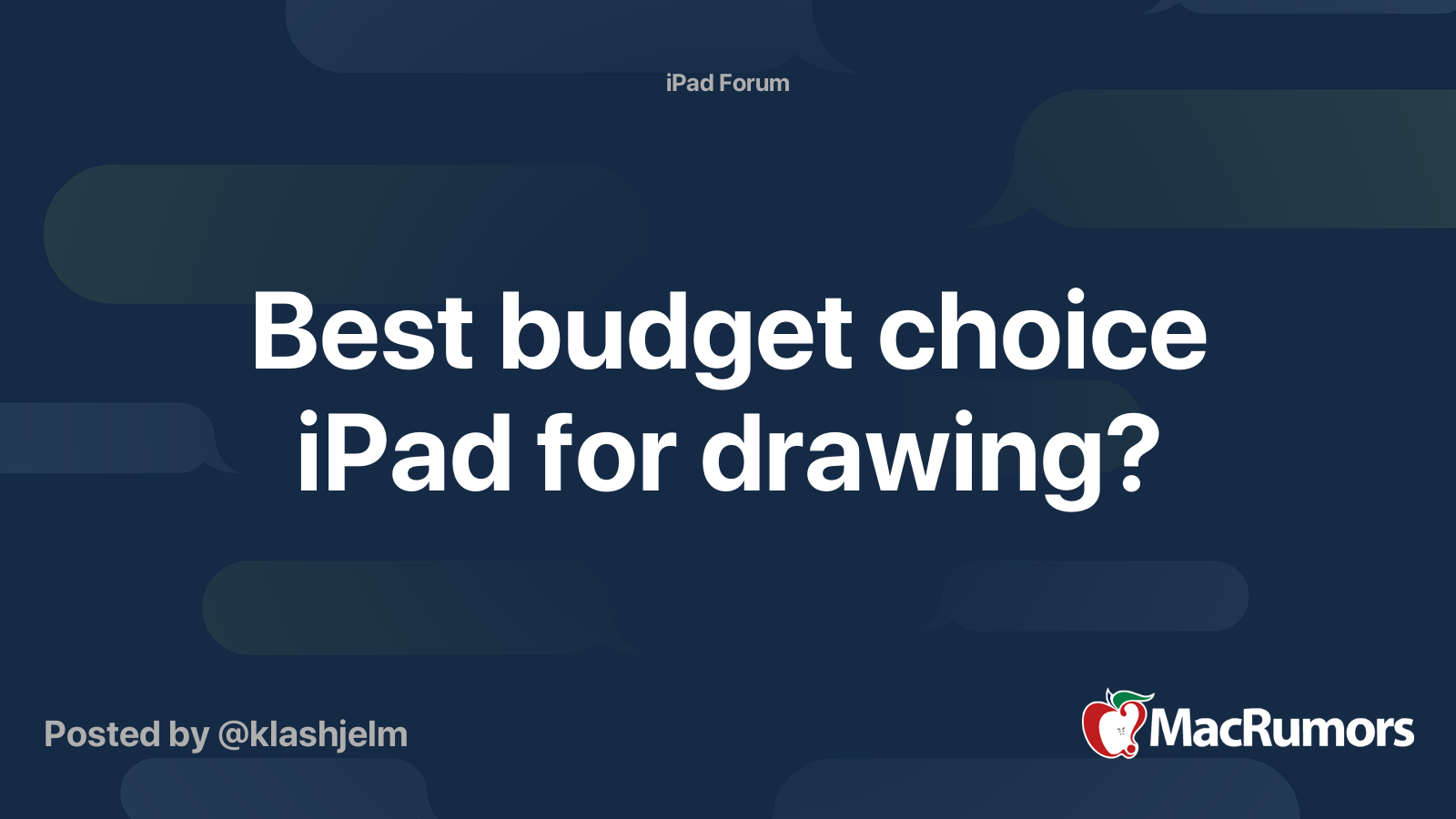 Best budget choice iPad for drawing? | MacRumors Forums