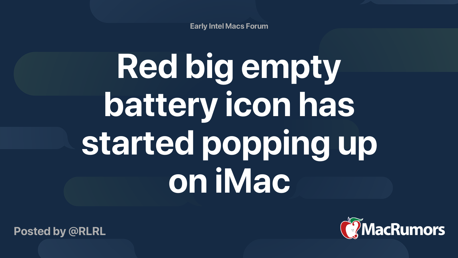 Red big empty battery icon has started popping up on iMac | MacRumors ...