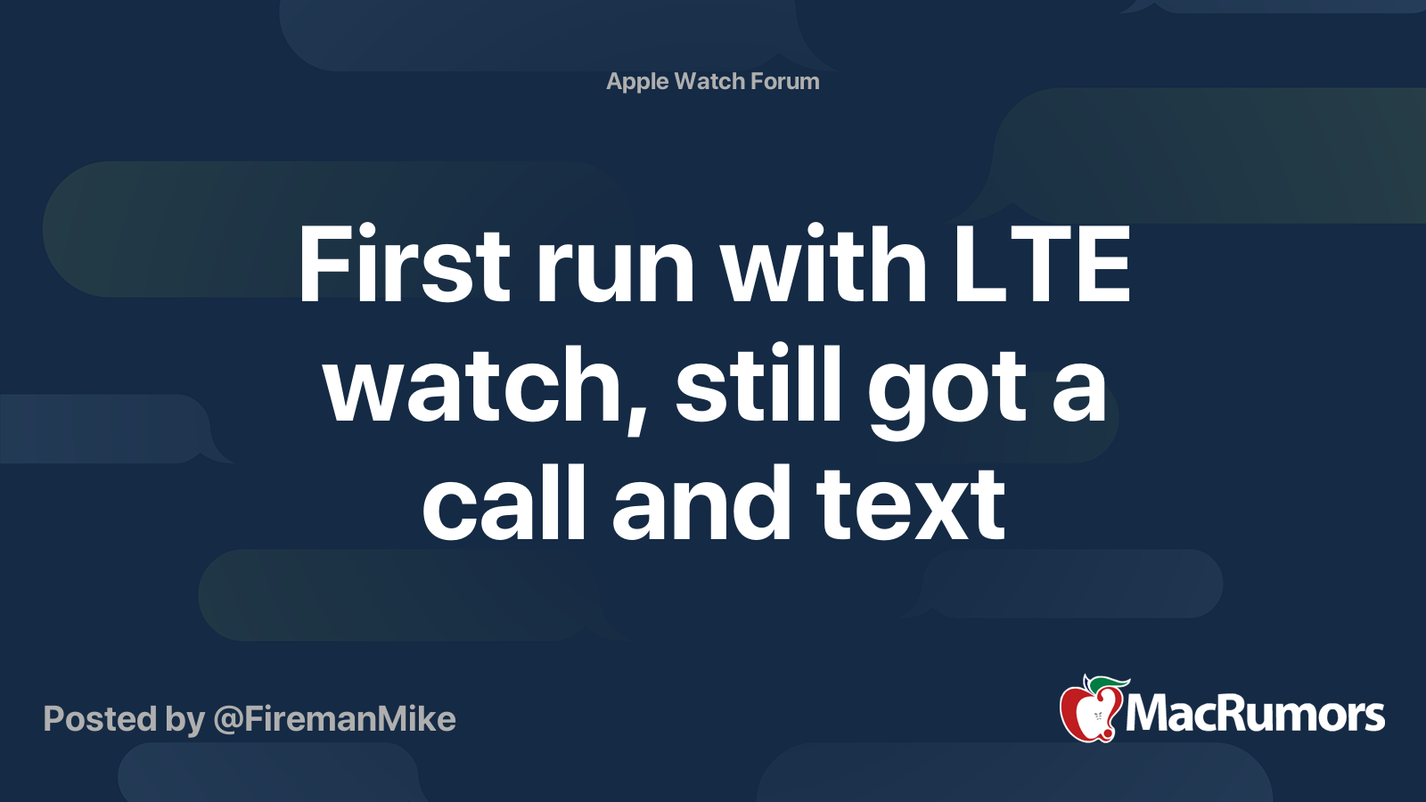 First run with LTE watch, still got a call and text | MacRumors Forums