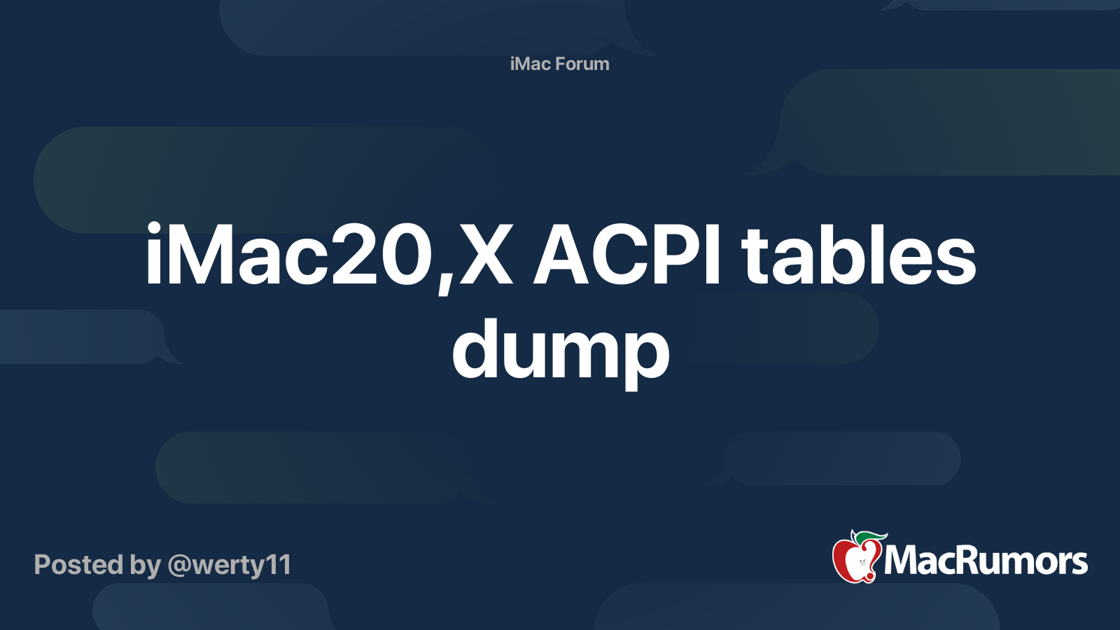 iMac20,X ACPI tables dump | MacRumors Forums