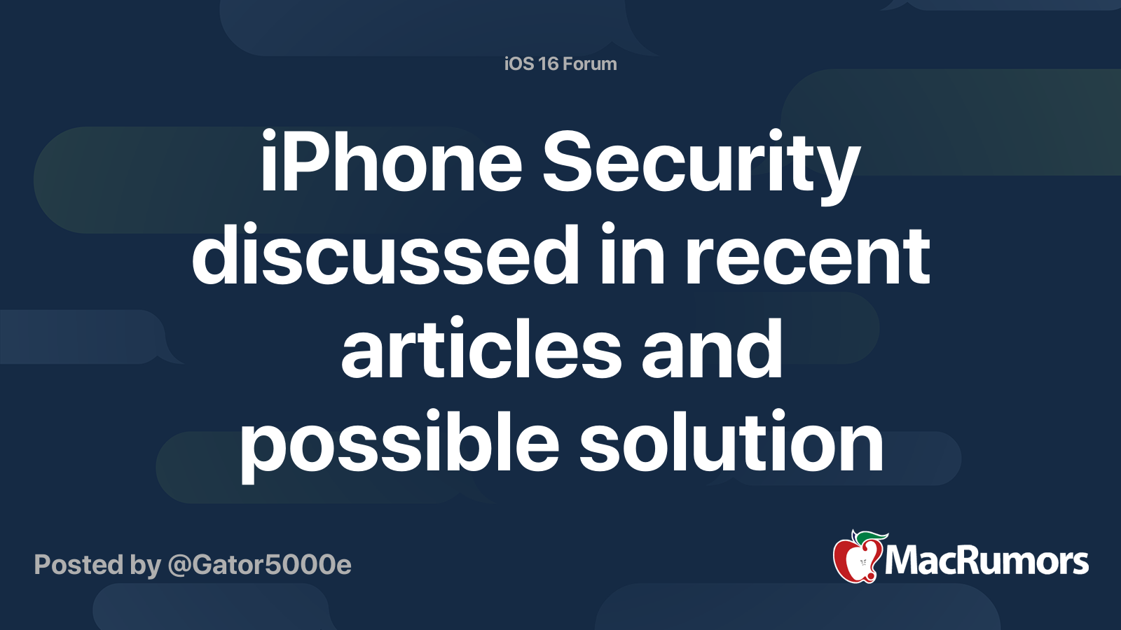 iPhone Security discussed in recent articles and possible solution | MacRumors Forums