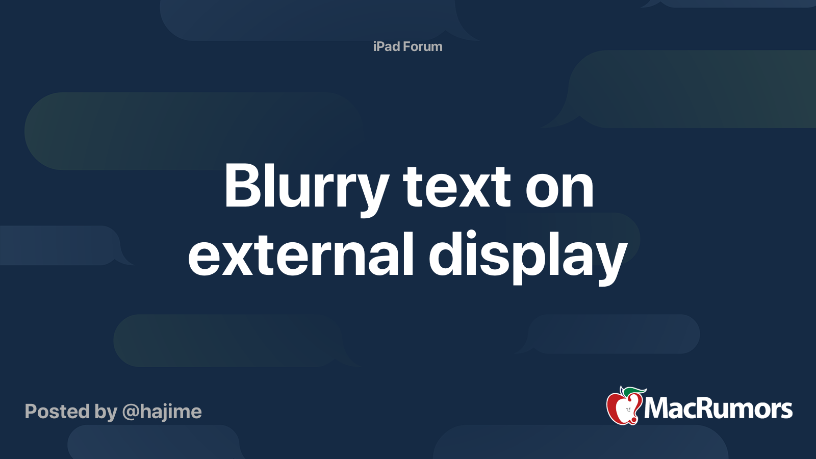Blurry text on external display | MacRumors Forums