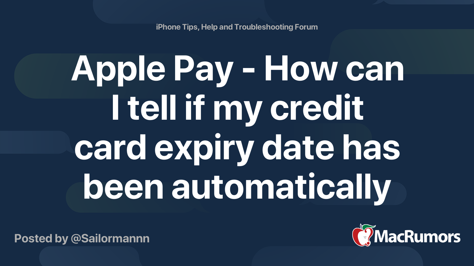 Apple Pay - How can I tell if my credit card expiry date has been ...