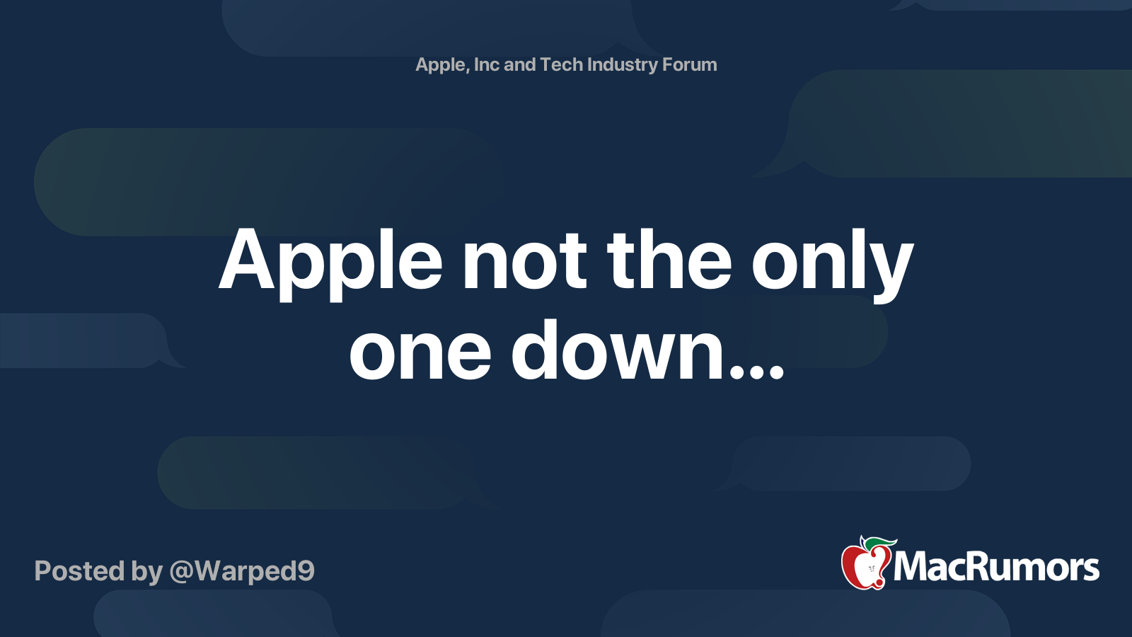 Apple not the only one down… | MacRumors Forums