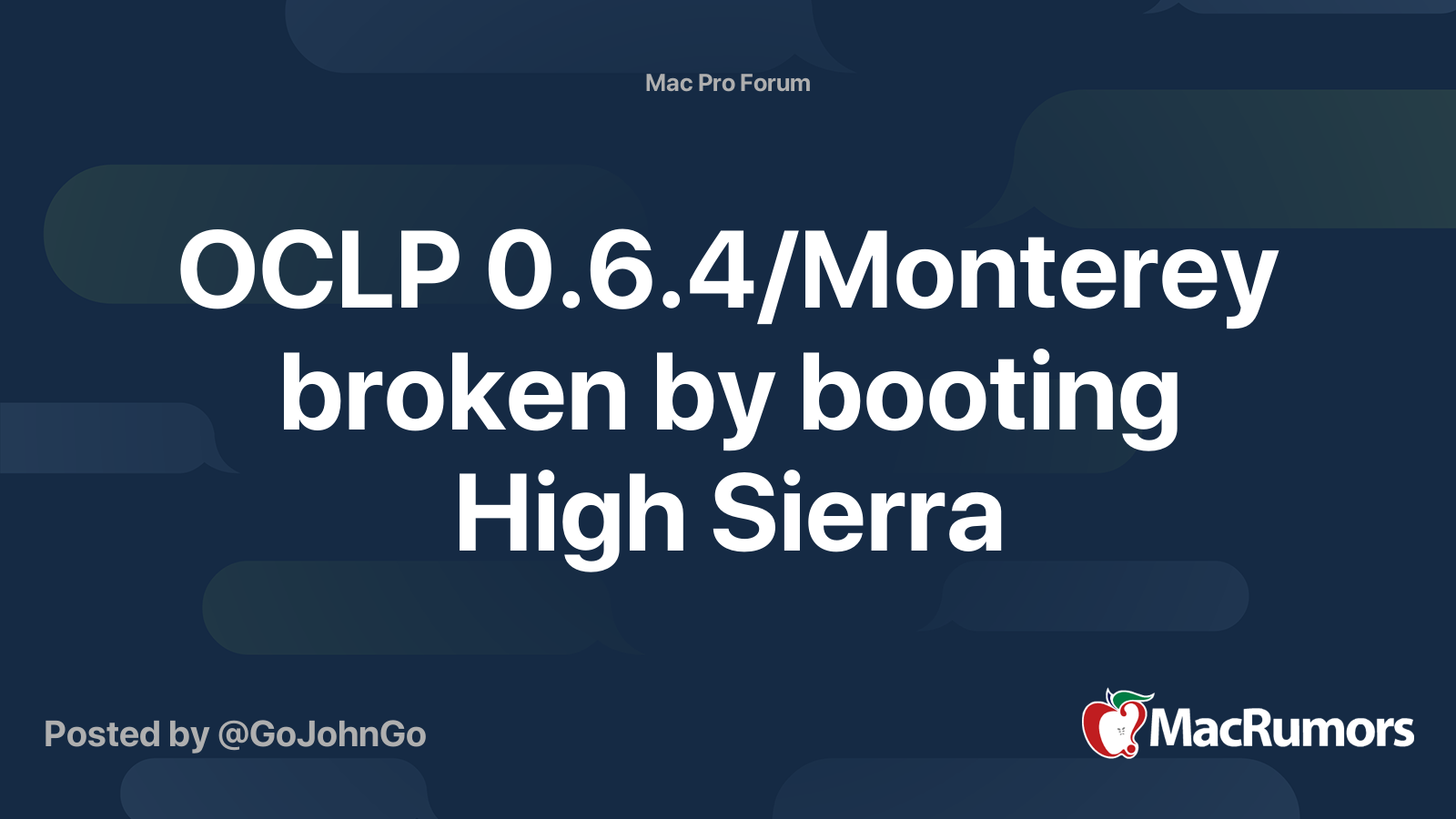 OCLP 0.6.4/Monterey broken by booting High Sierra | MacRumors Forums