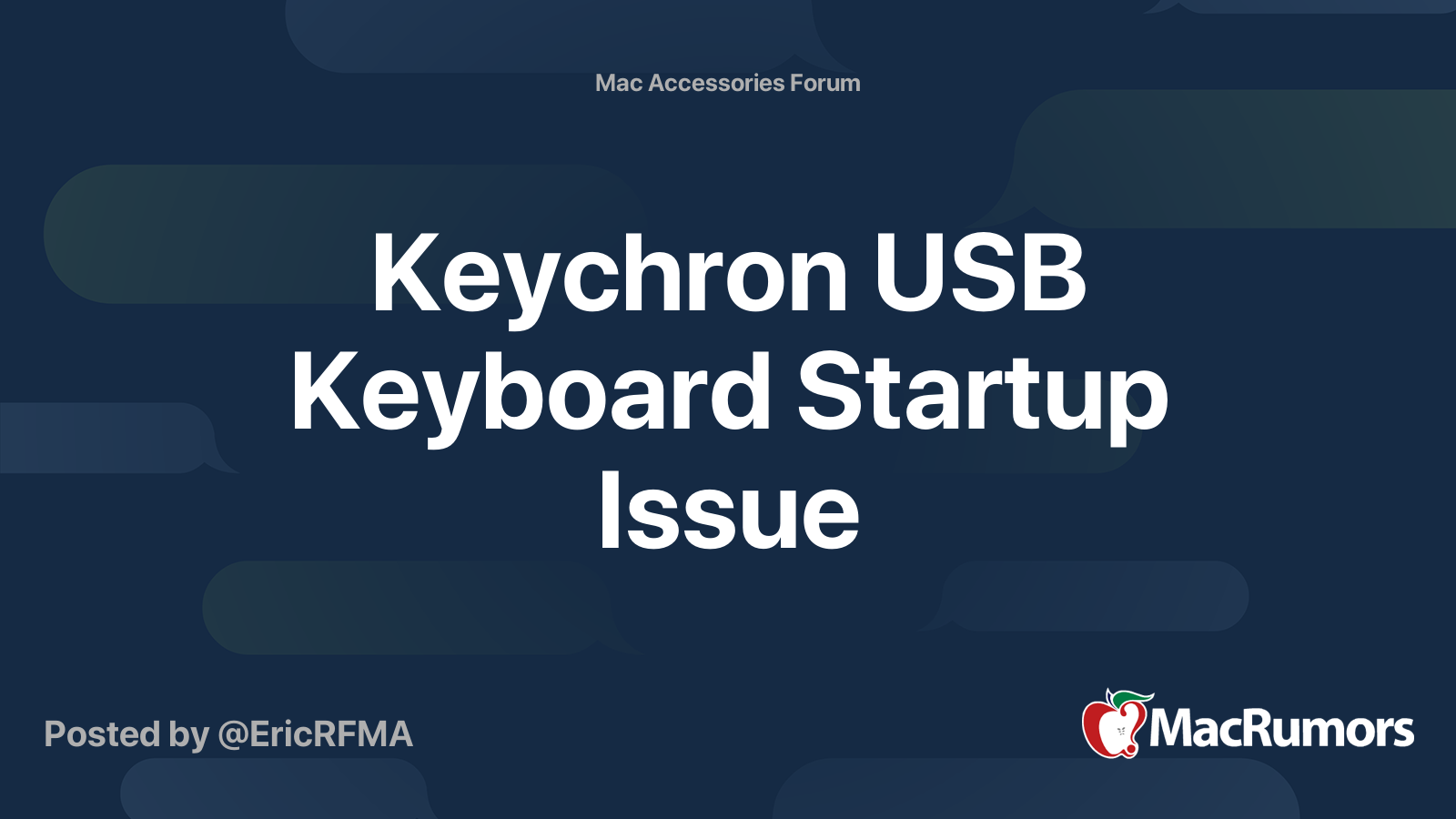 Keychron USB Keyboard Startup Issue | MacRumors Forums