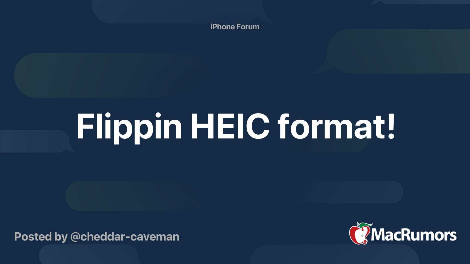 Flippin HEIC format! | MacRumors Forums