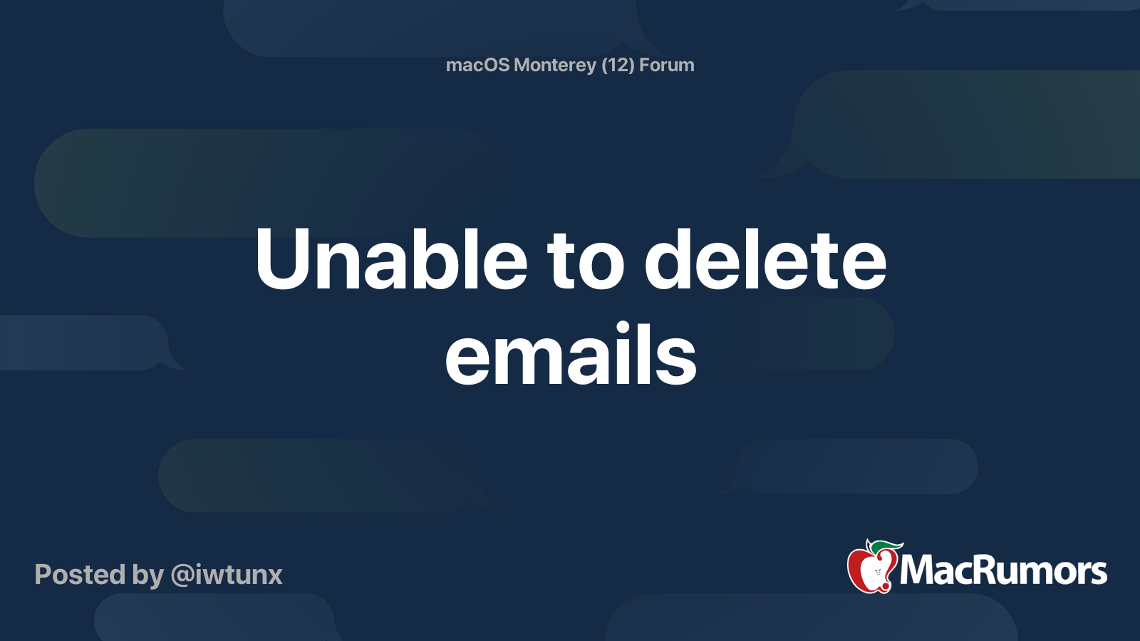 Unable to delete emails | MacRumors Forums