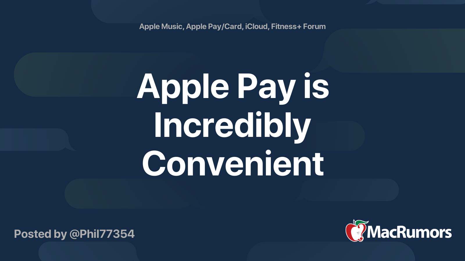 Apple Pay is Incredibly Convenient | MacRumors Forums