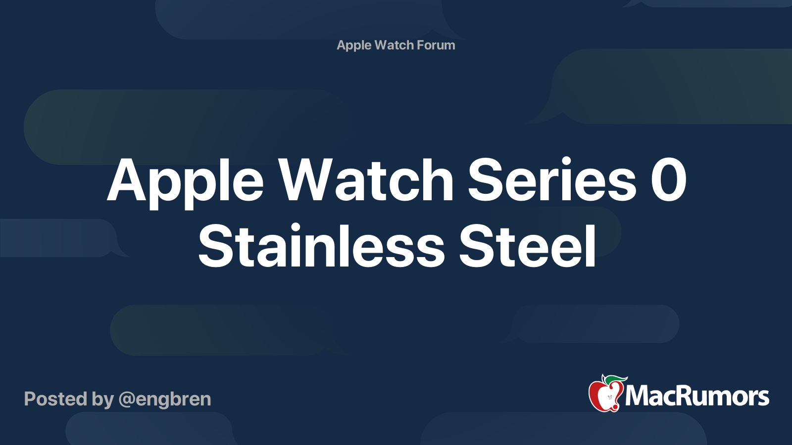 Apple Watch Series 0 Stainless Steel | MacRumors Forums