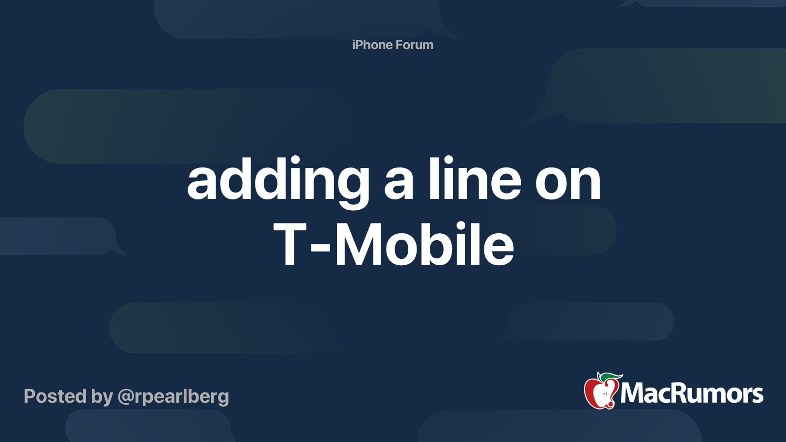 adding a line on T-Mobile | MacRumors Forums