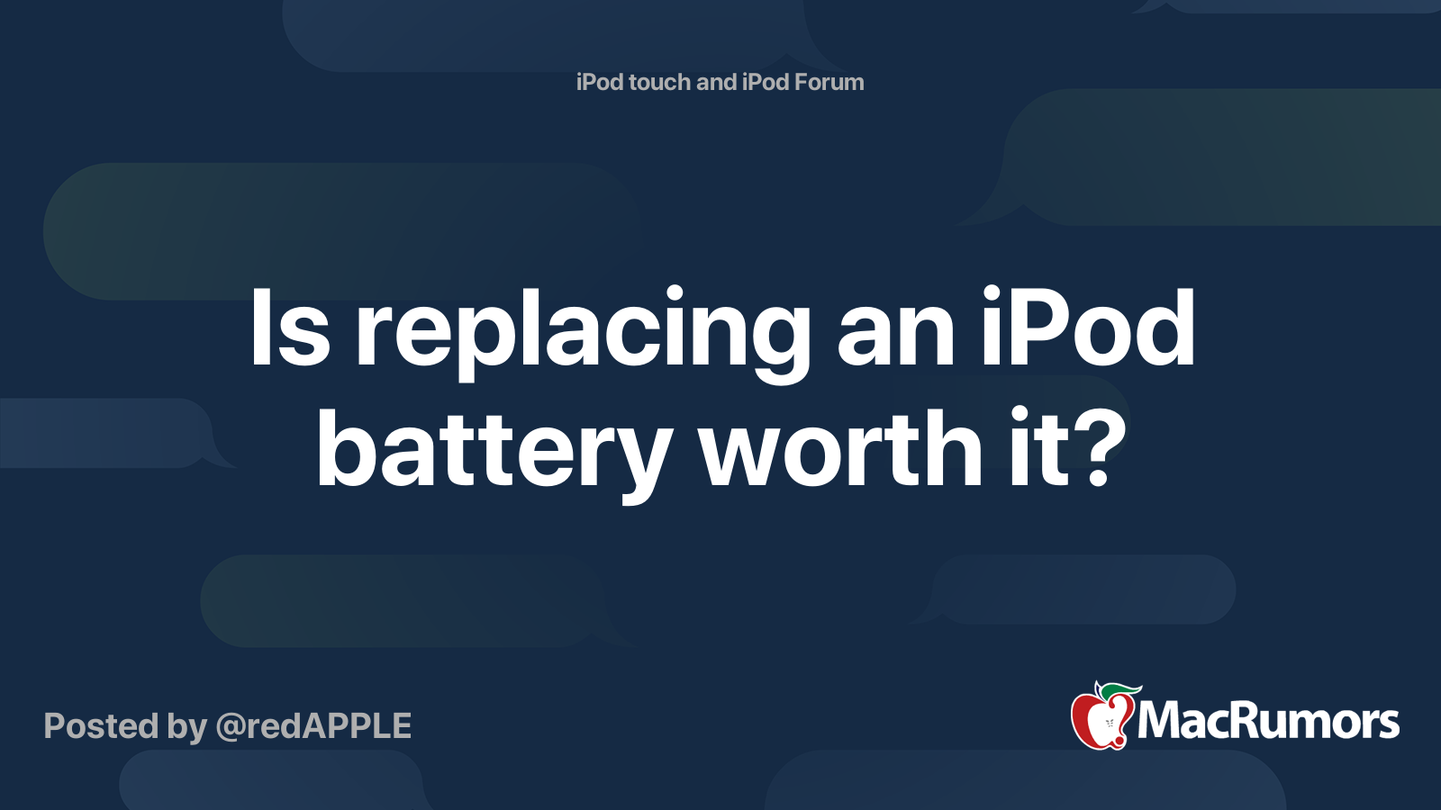 Is replacing an iPod battery worth it? | MacRumors Forums