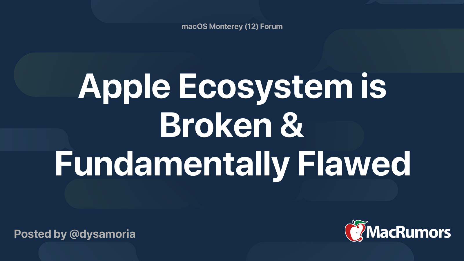 Apple Ecosystem is Broken & Fundamentally Flawed | MacRumors Forums