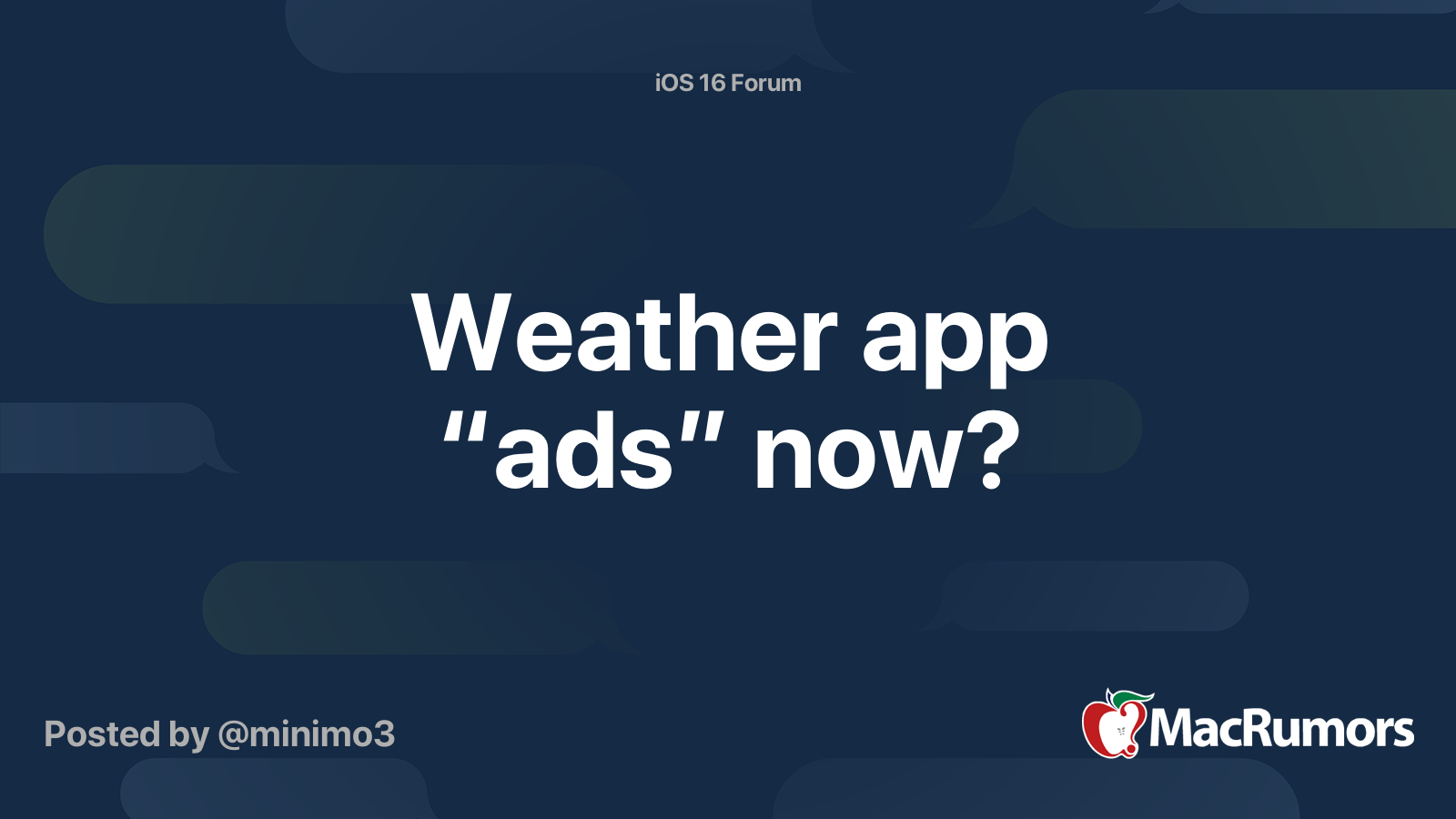 Weather app “ads” now? | MacRumors Forums