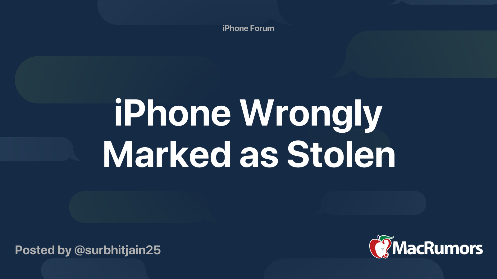 iPhone Wrongly Marked as Stolen | MacRumors Forums