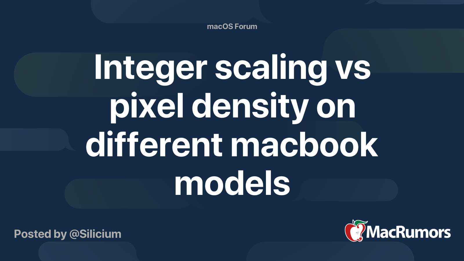 Integer scaling vs pixel density on different macbook models | MacRumors Forums