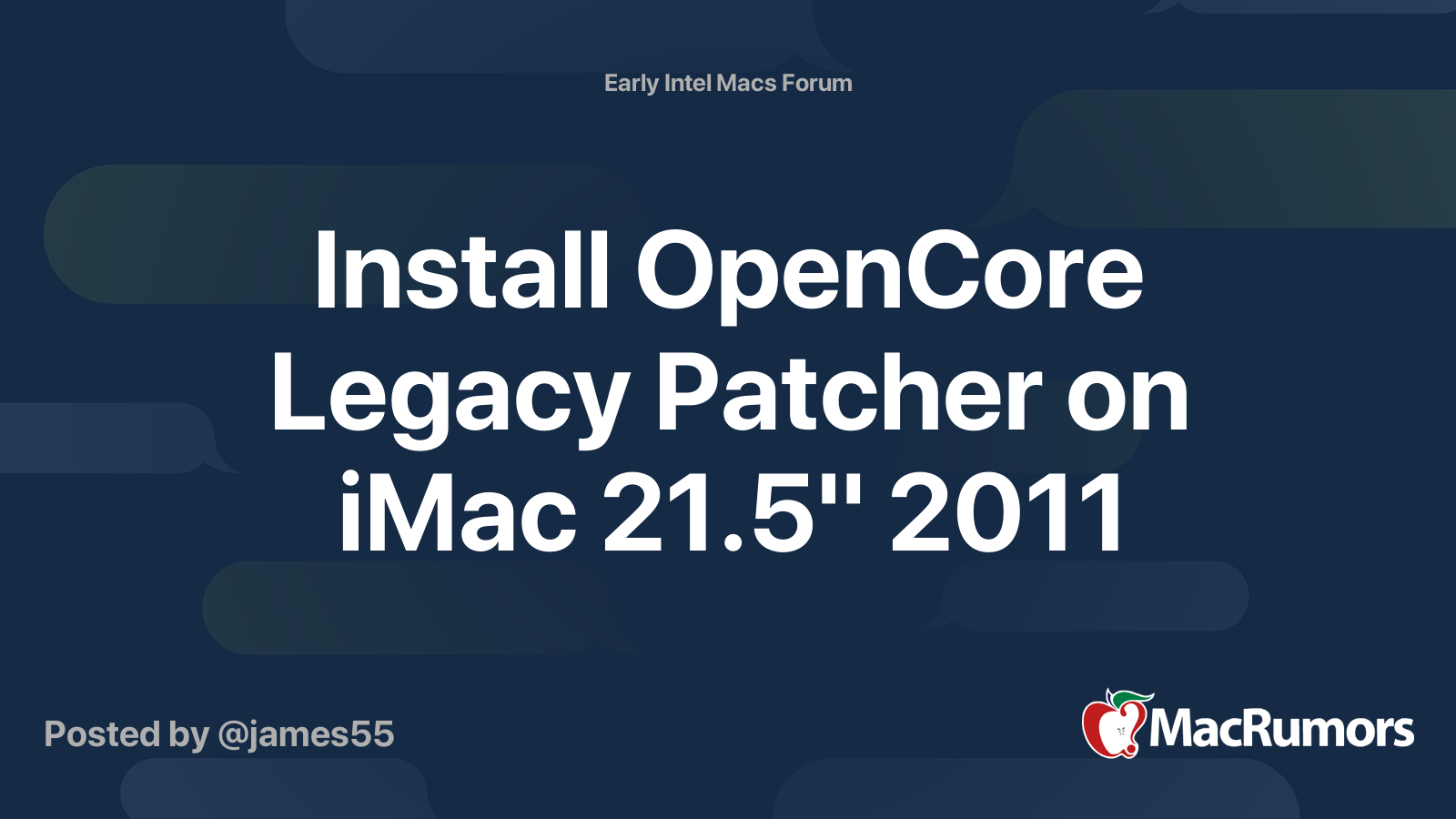 Install OpenCore Legacy Patcher on iMac 21.5" 2011 | MacRumors Forums