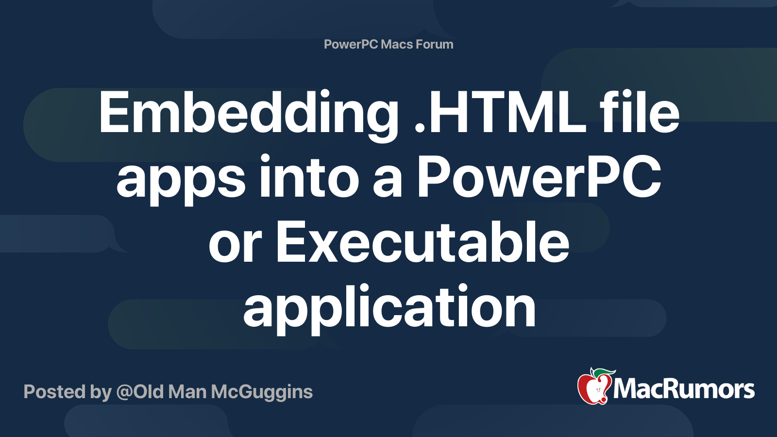 Embedding Html File Apps Into A Powerpc Or Executable Application Macrumors Forums 