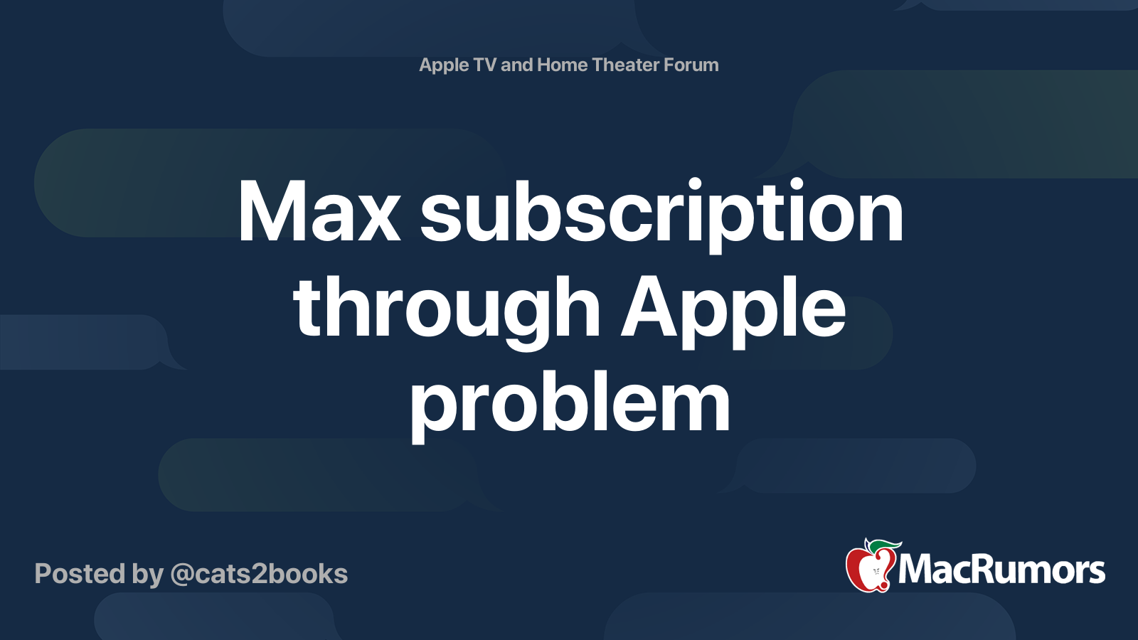 Max subscription through Apple problem | MacRumors Forums