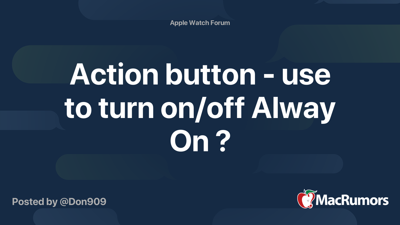 Action button - use to turn on/off Alway On ? | MacRumors Forums