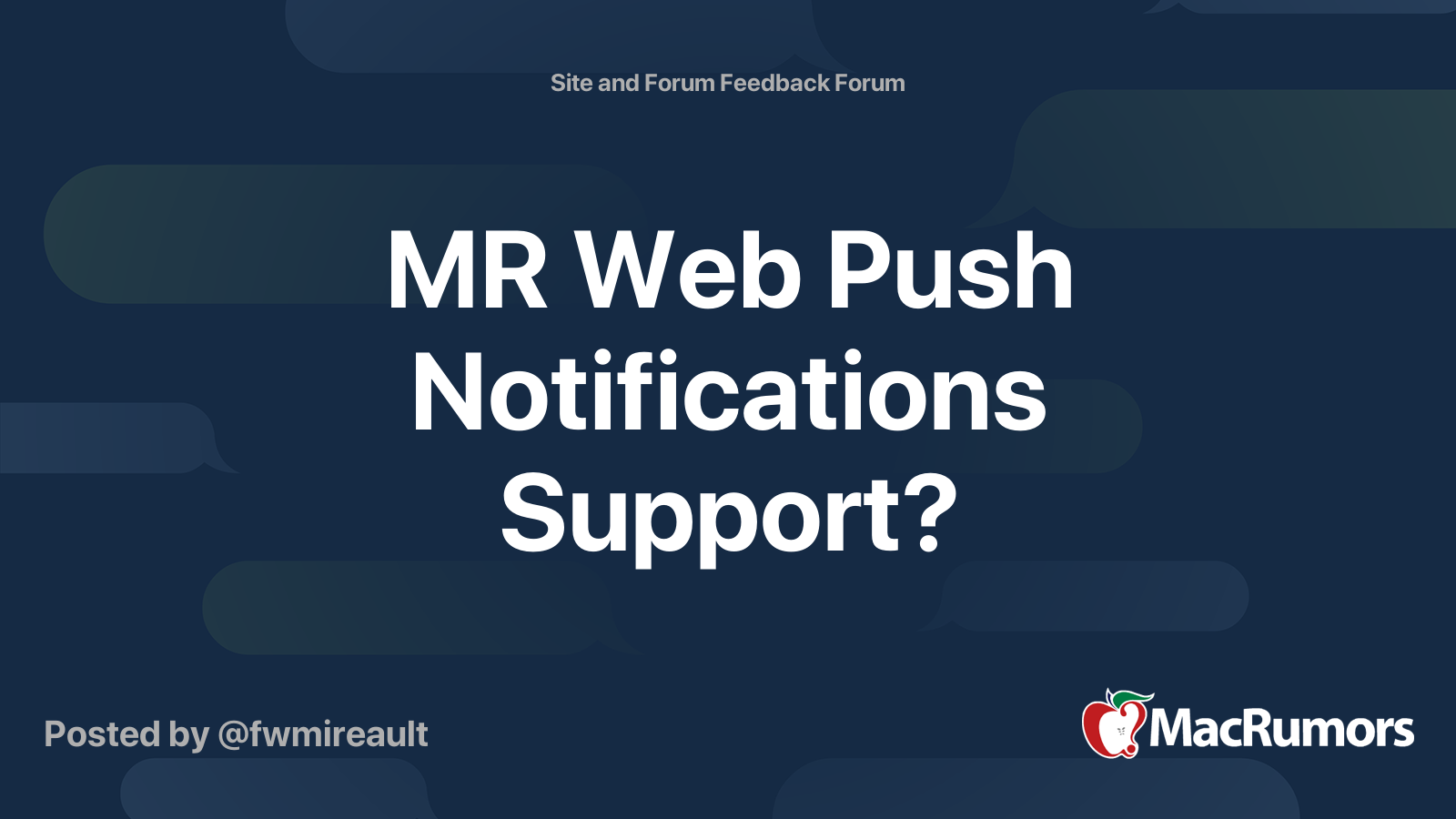 MR Web Push Notifications Support? | MacRumors Forums