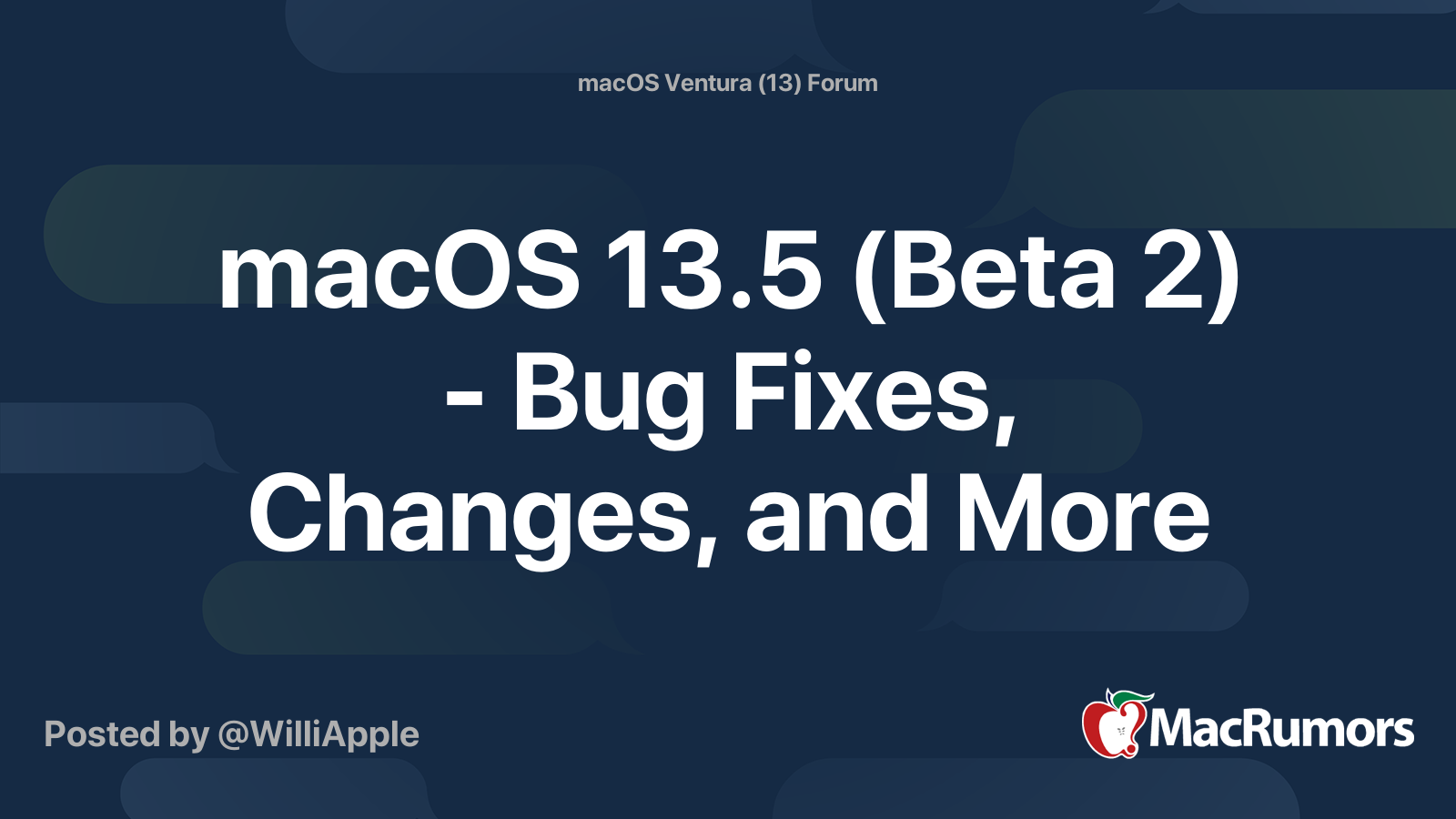 macOS 13.5 (Beta 2) - Bug Fixes, Changes, and More | MacRumors Forums