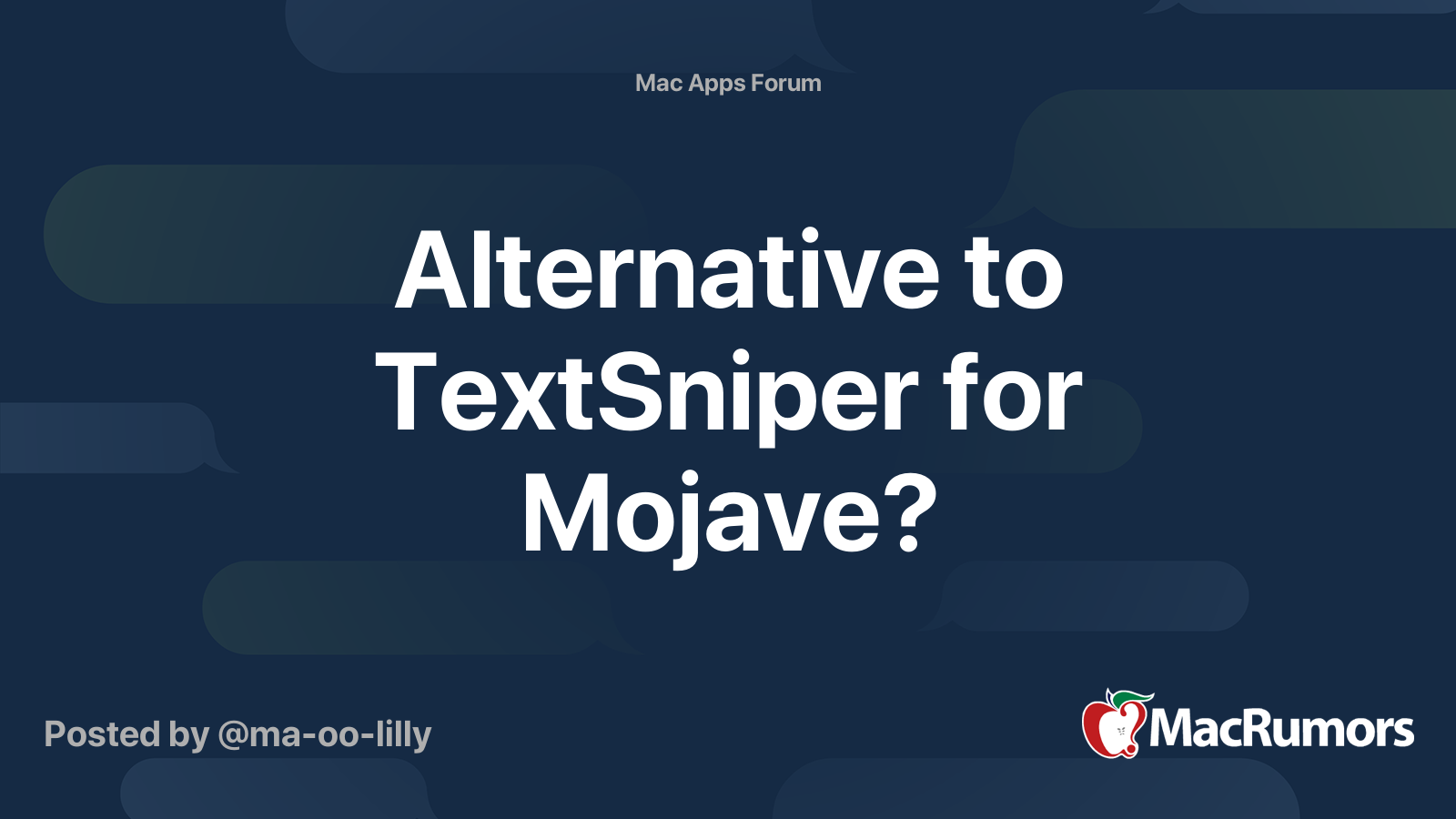 Alternative to TextSniper for Mojave? | MacRumors Forums