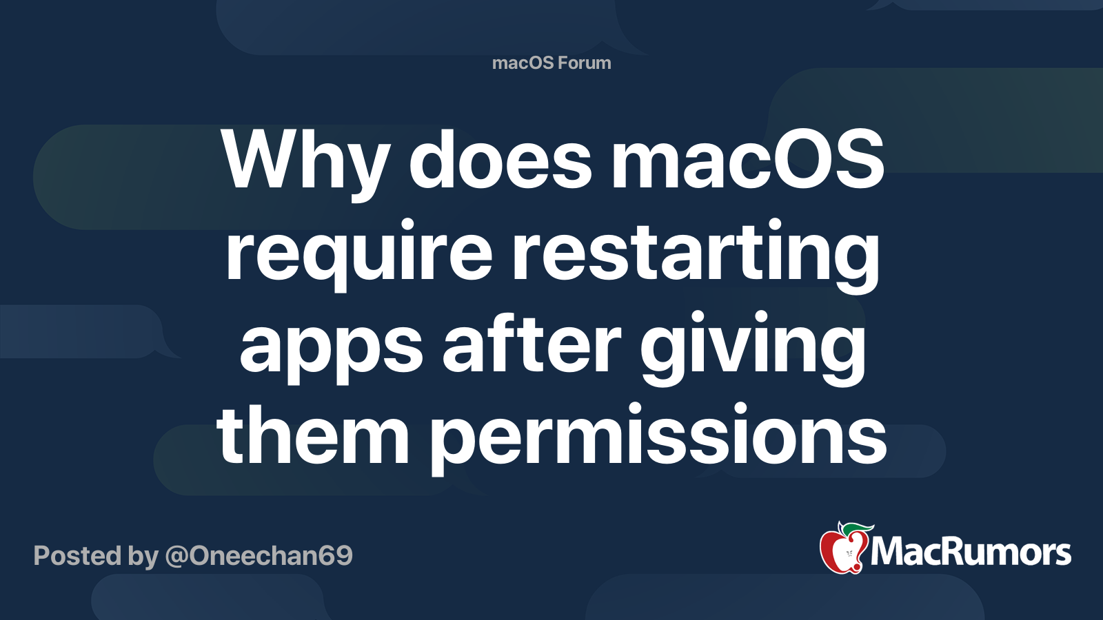 Why does macOS require restarting apps after giving them permissions ...
