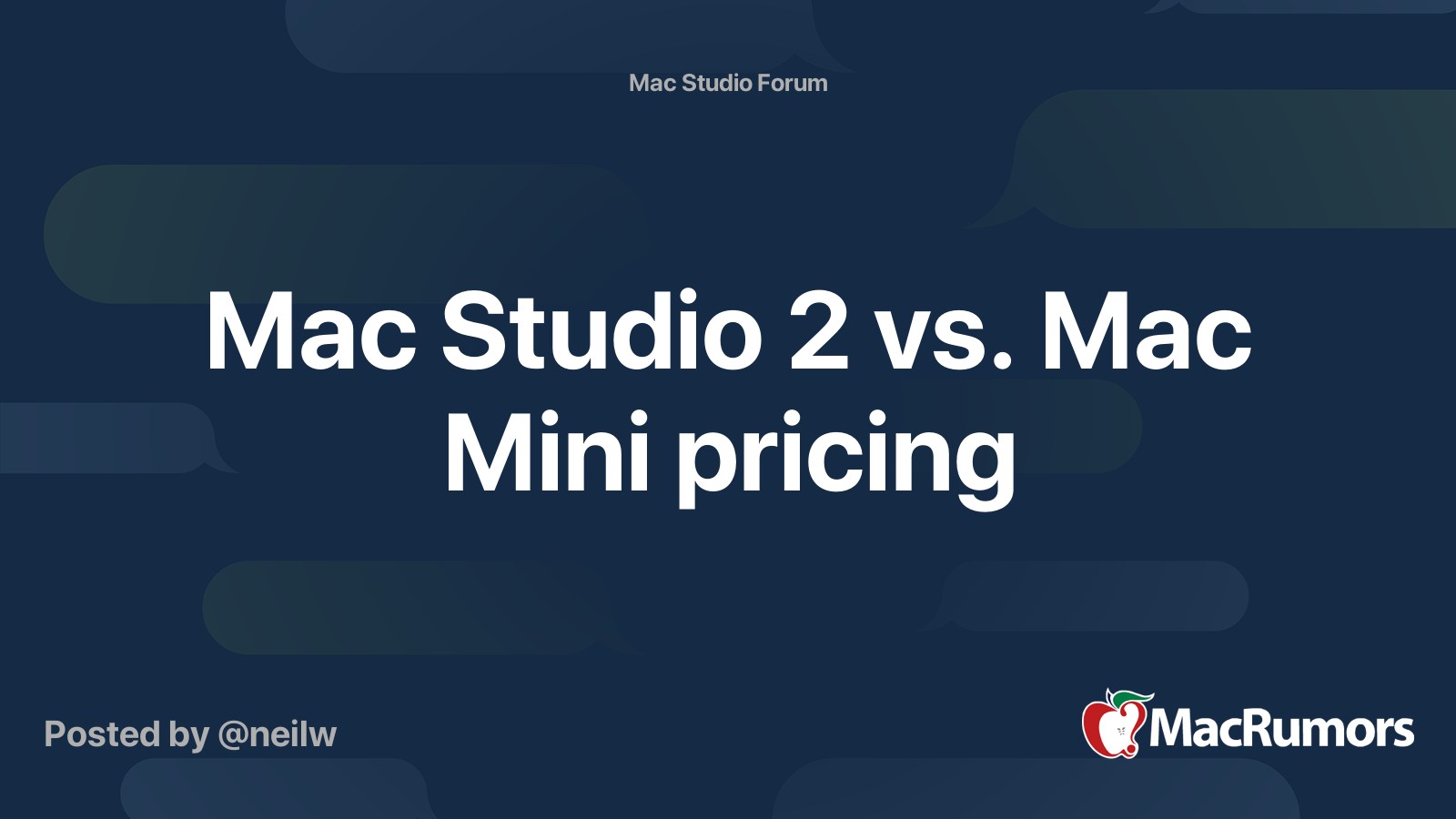 Mac Studio 2 vs. Mac Mini pricing | MacRumors Forums