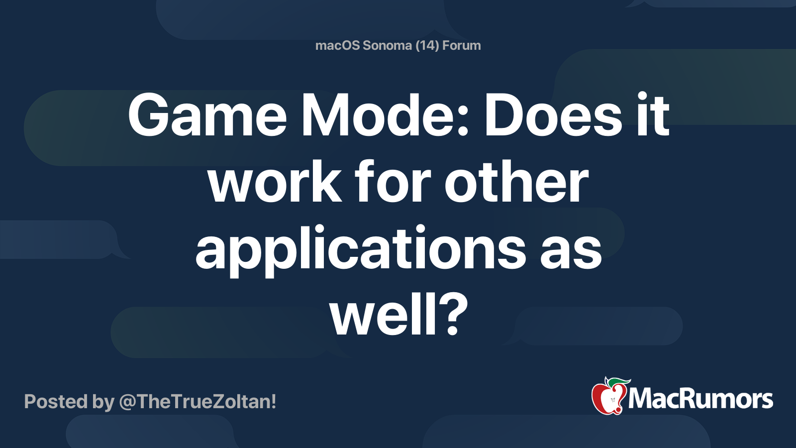 Game Mode Does It Work For Other Applications As Well Macrumors Forums 2933