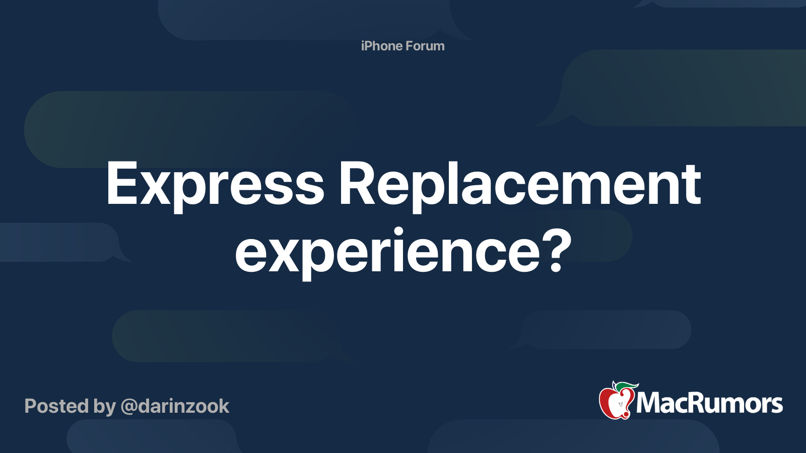 Express Replacement experience? | MacRumors Forums