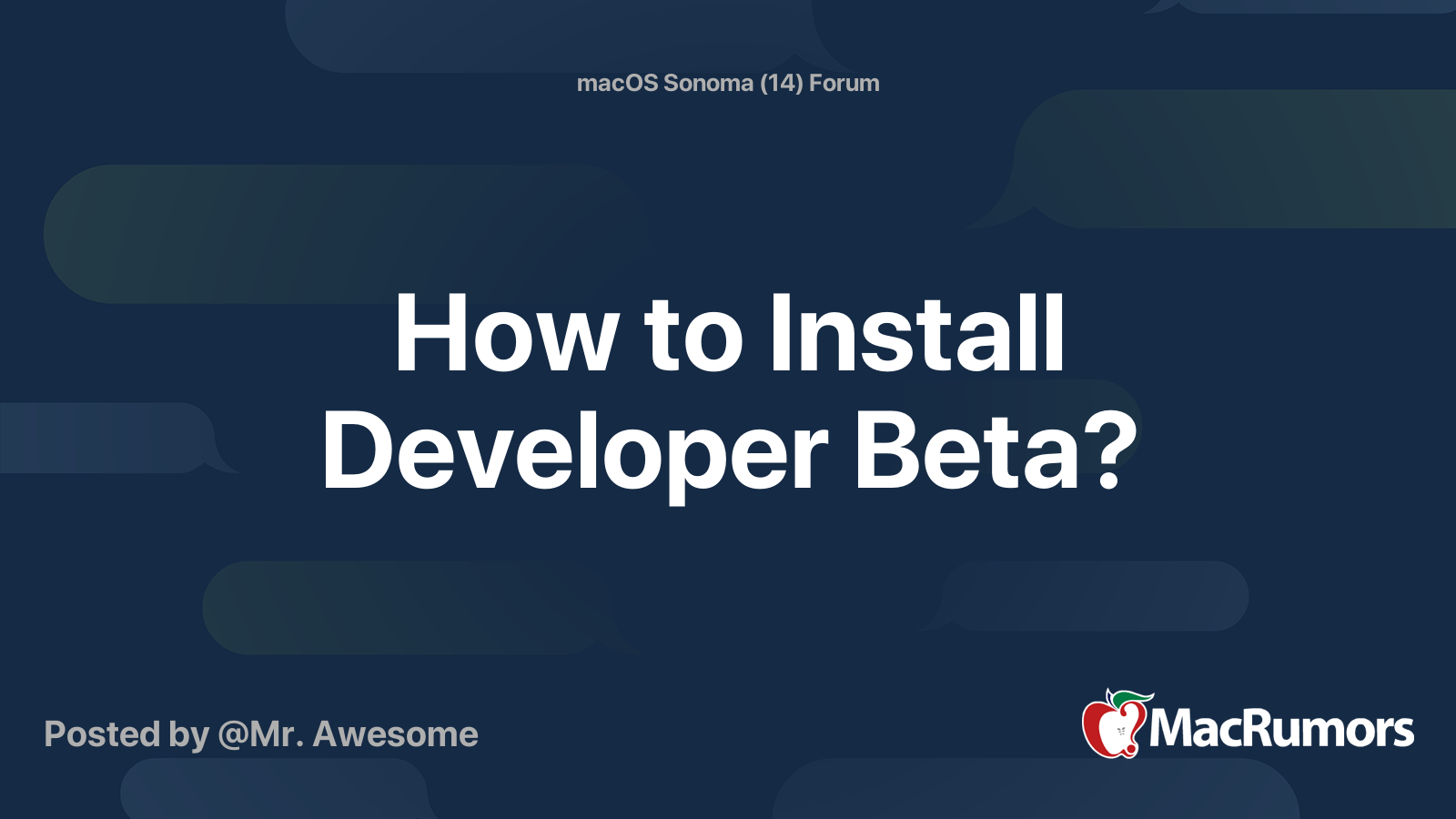 How to Install Developer Beta? | MacRumors Forums