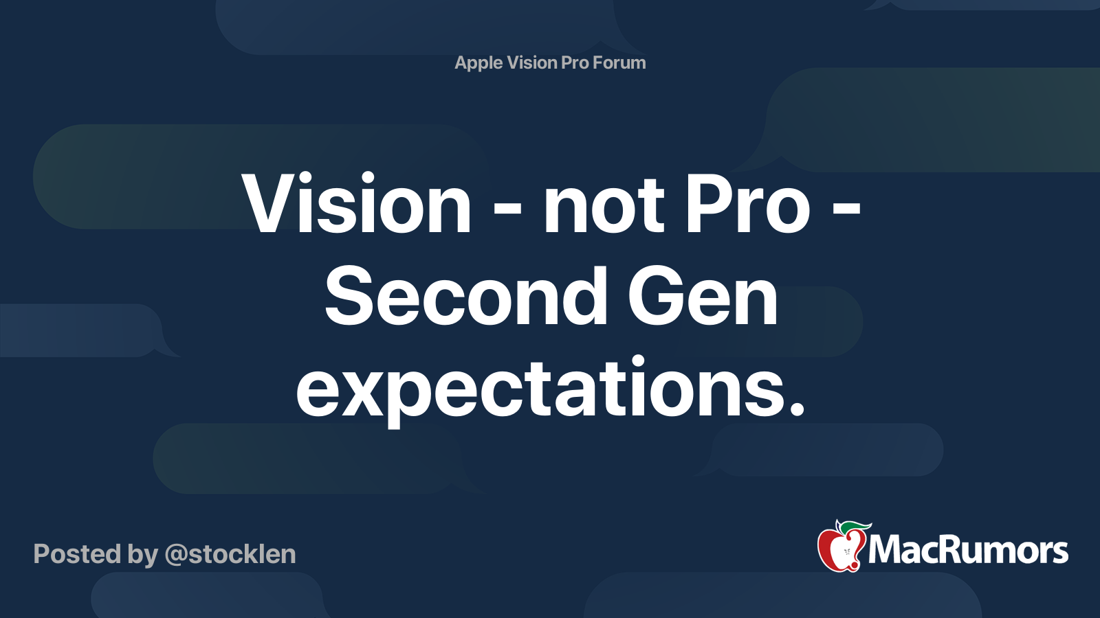 Vision - not Pro - Second Gen expectations. | MacRumors Forums