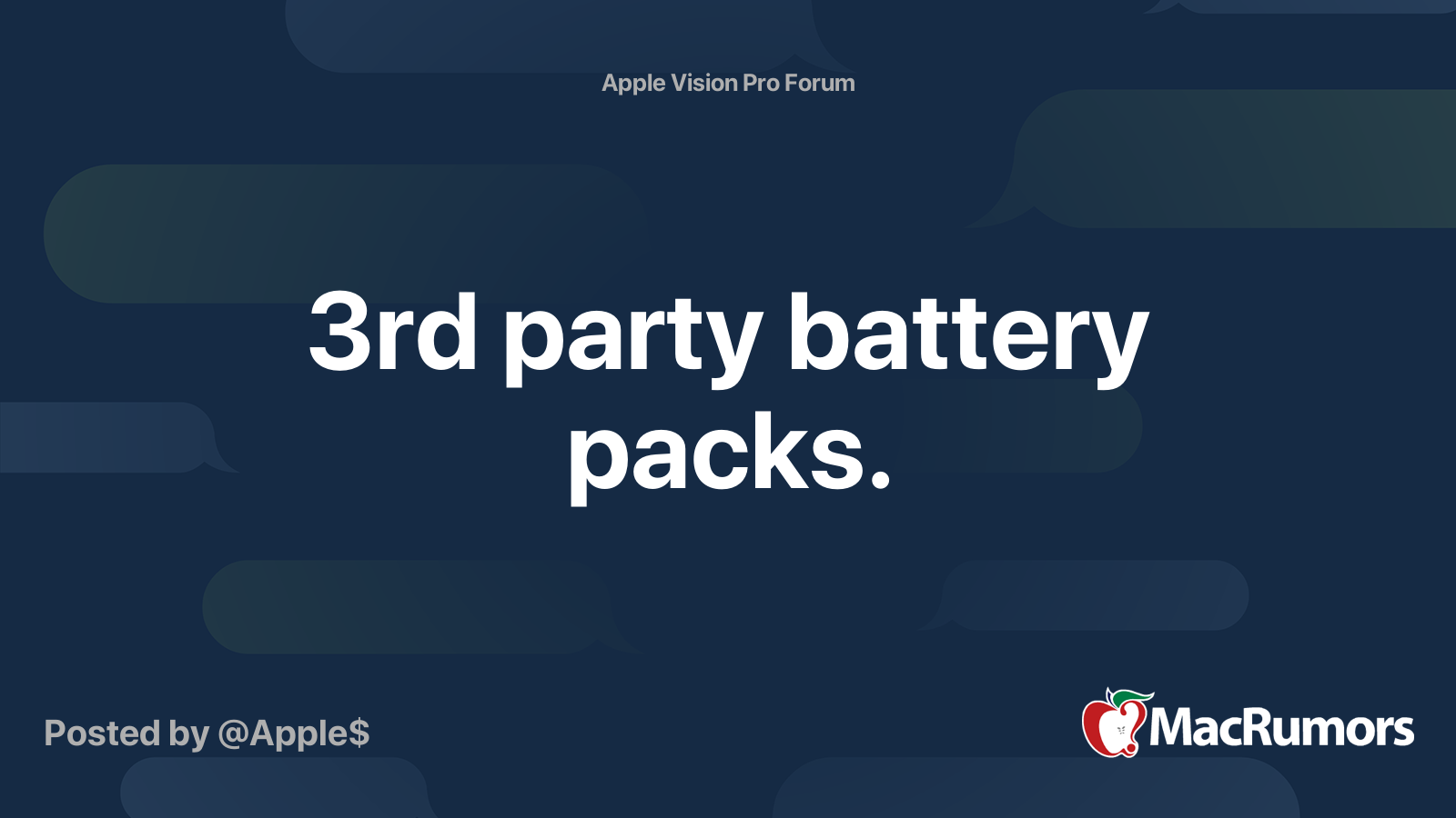 3rd party battery packs. | MacRumors Forums