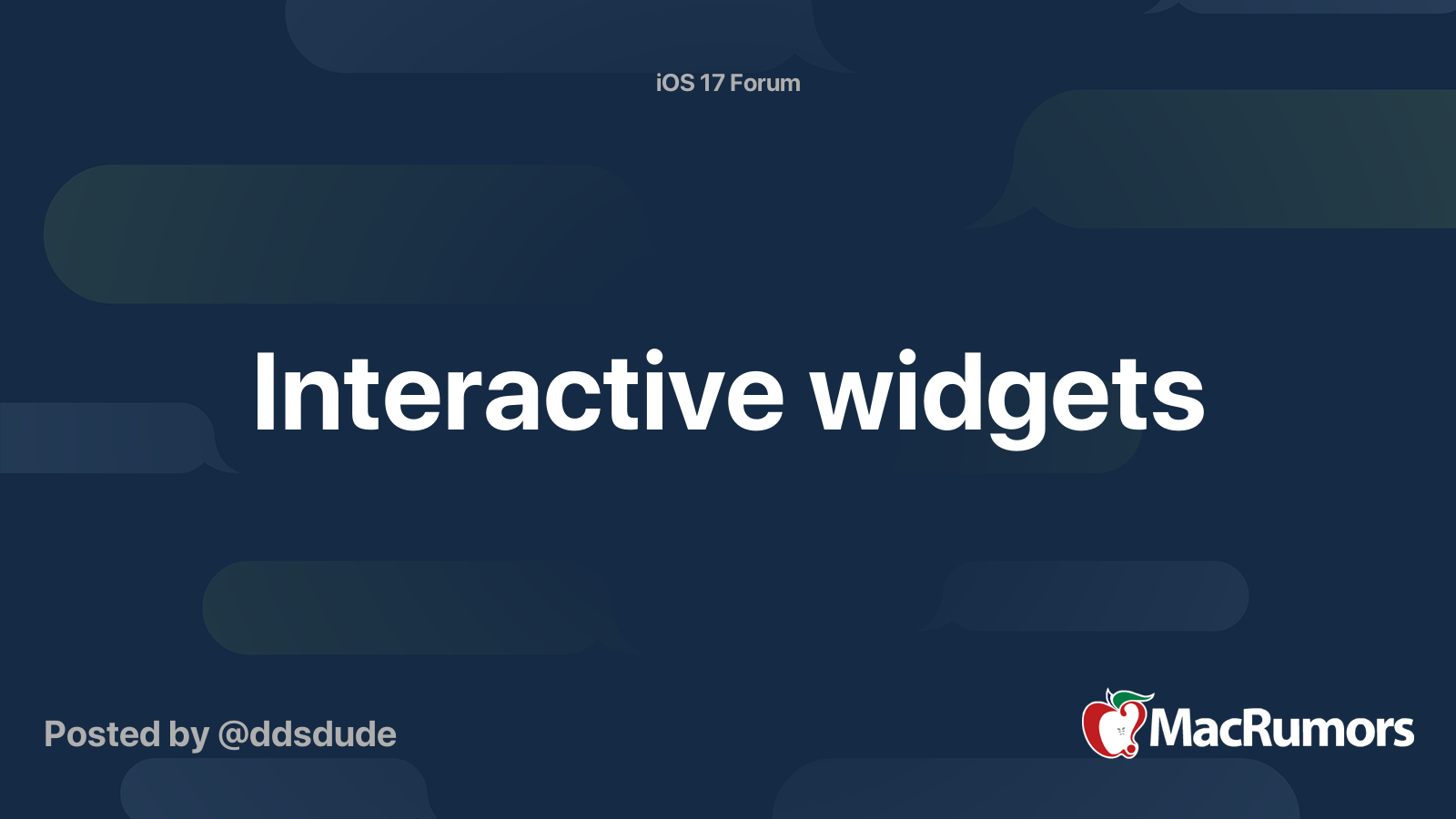 Interactive widgets | MacRumors Forums