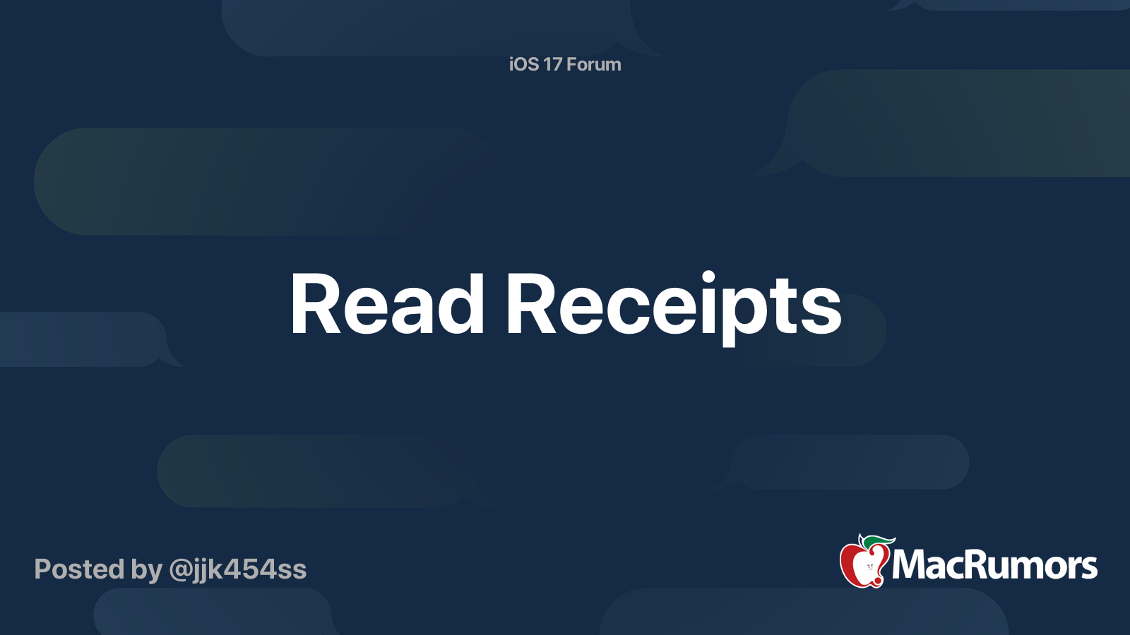 Read Receipts | MacRumors Forums