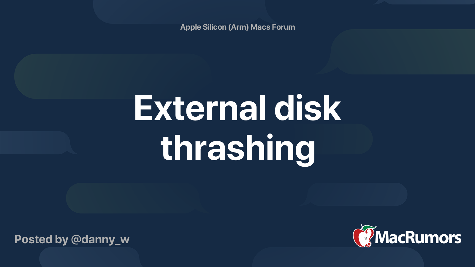 External disk thrashing | MacRumors Forums