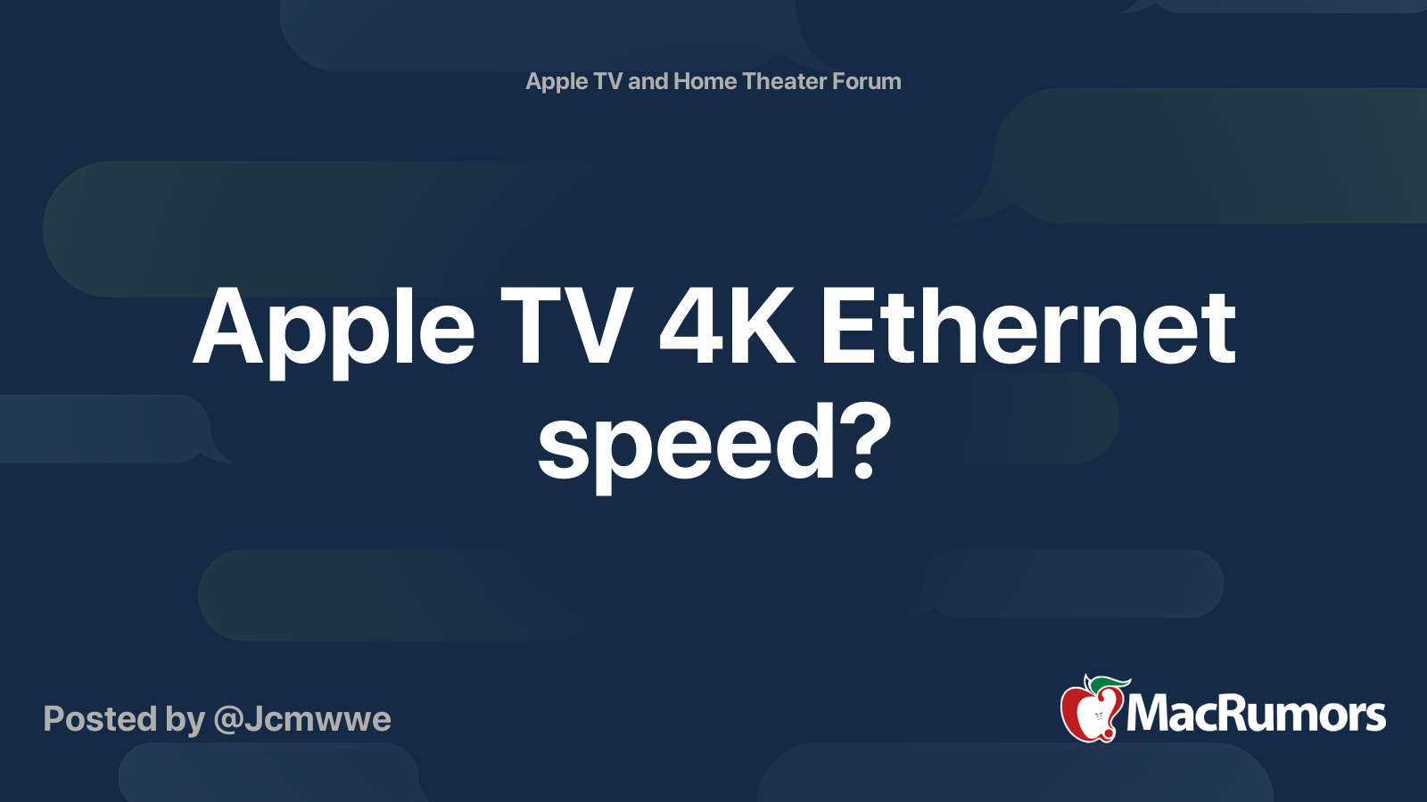 Apple TV 4K Ethernet speed? | MacRumors Forums