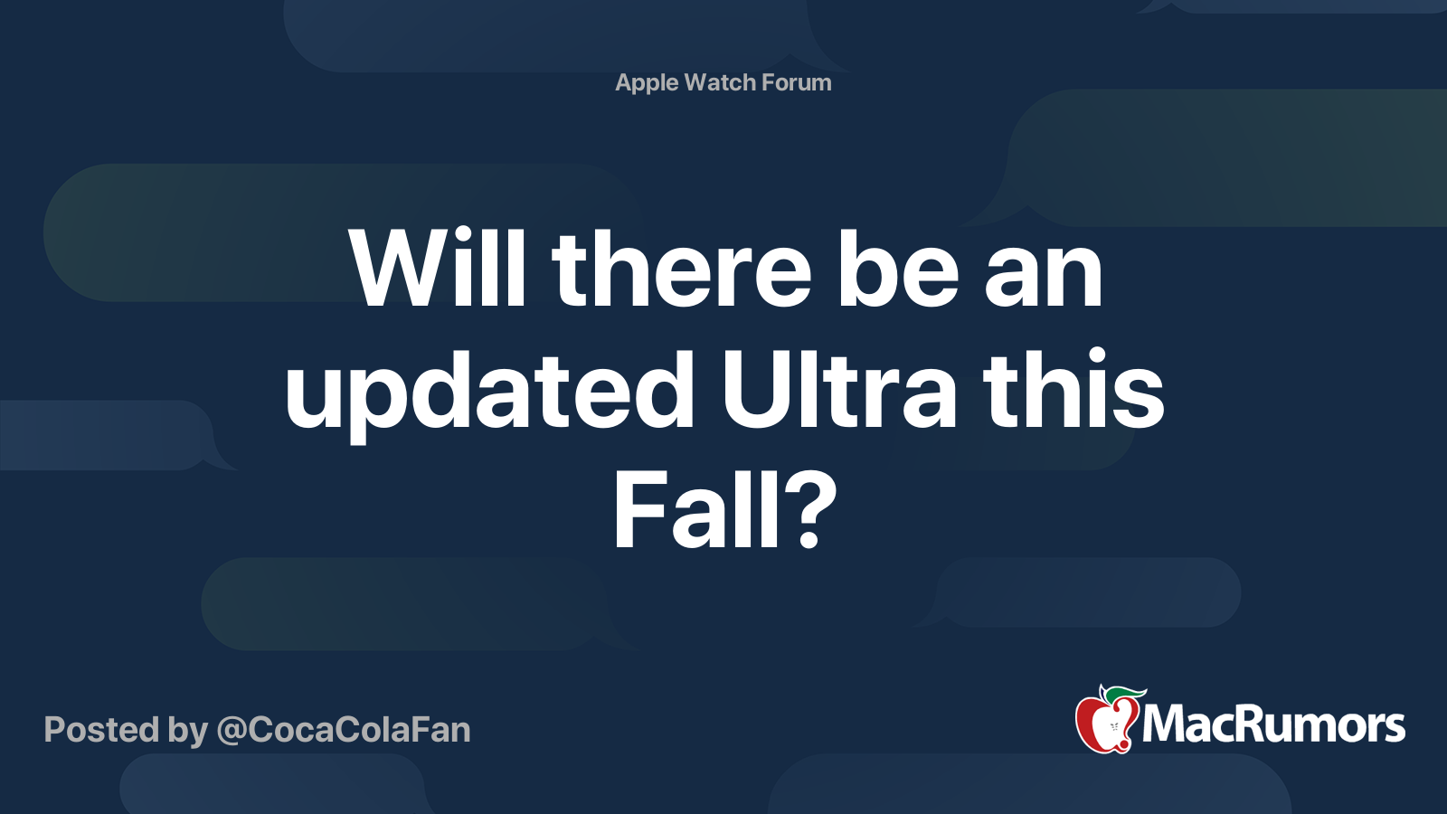 Will there be an updated Ultra this Fall? | MacRumors Forums