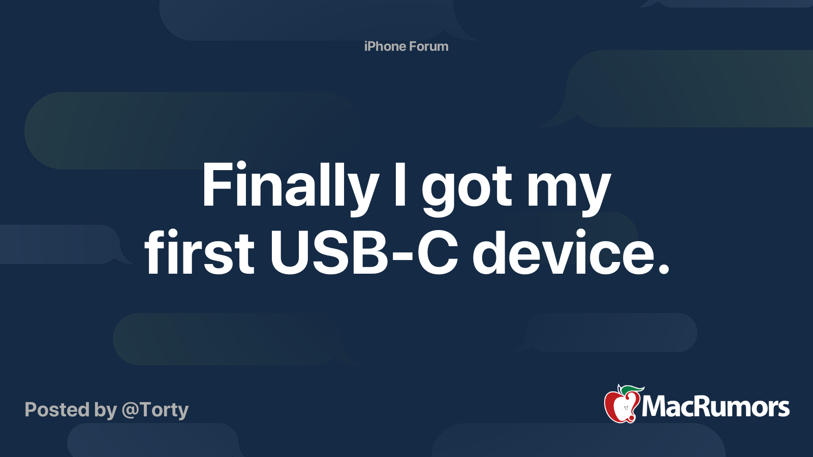Finally I got my first USB-C device. | MacRumors Forums