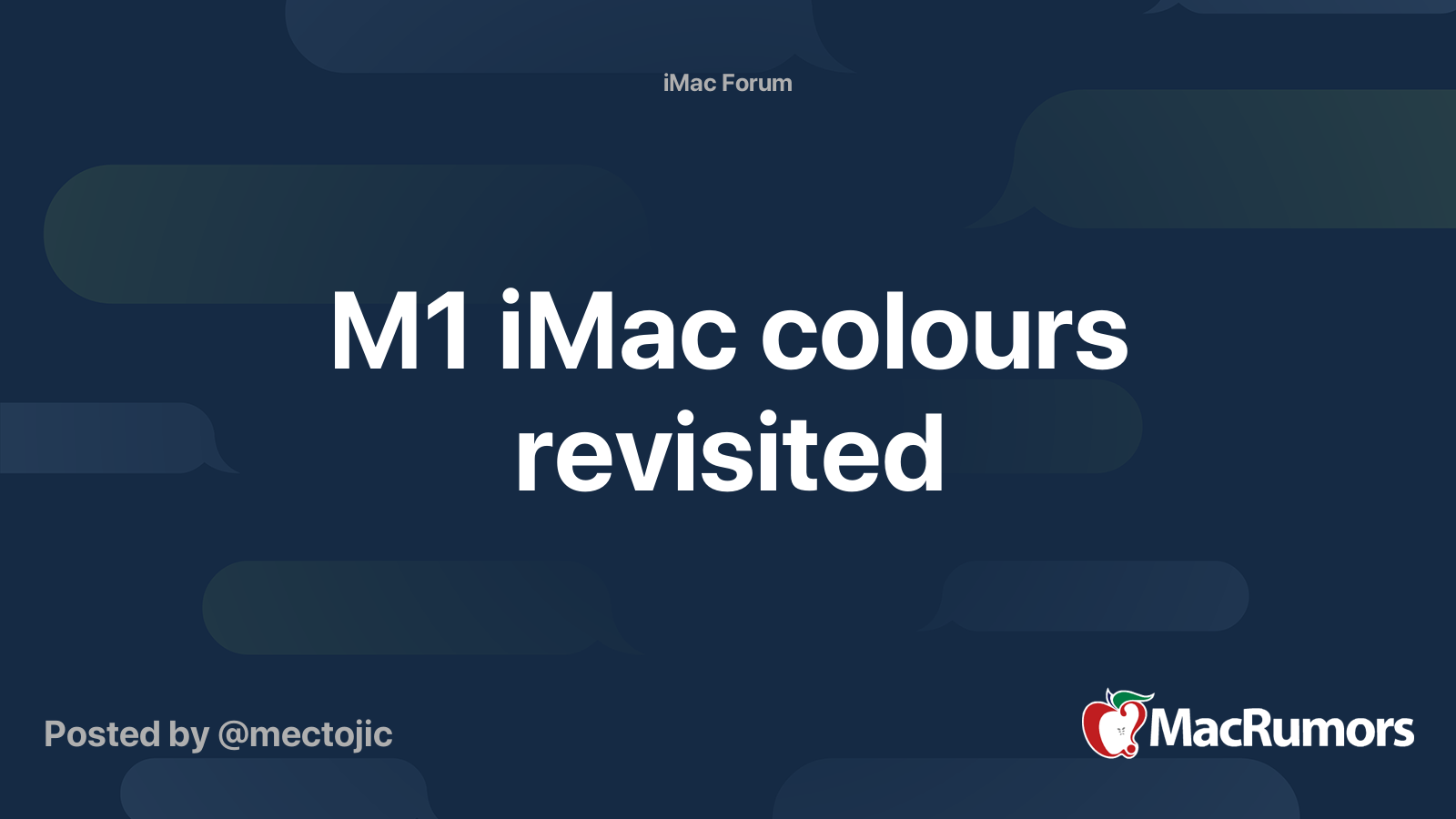 M1 iMac colours revisited | MacRumors Forums