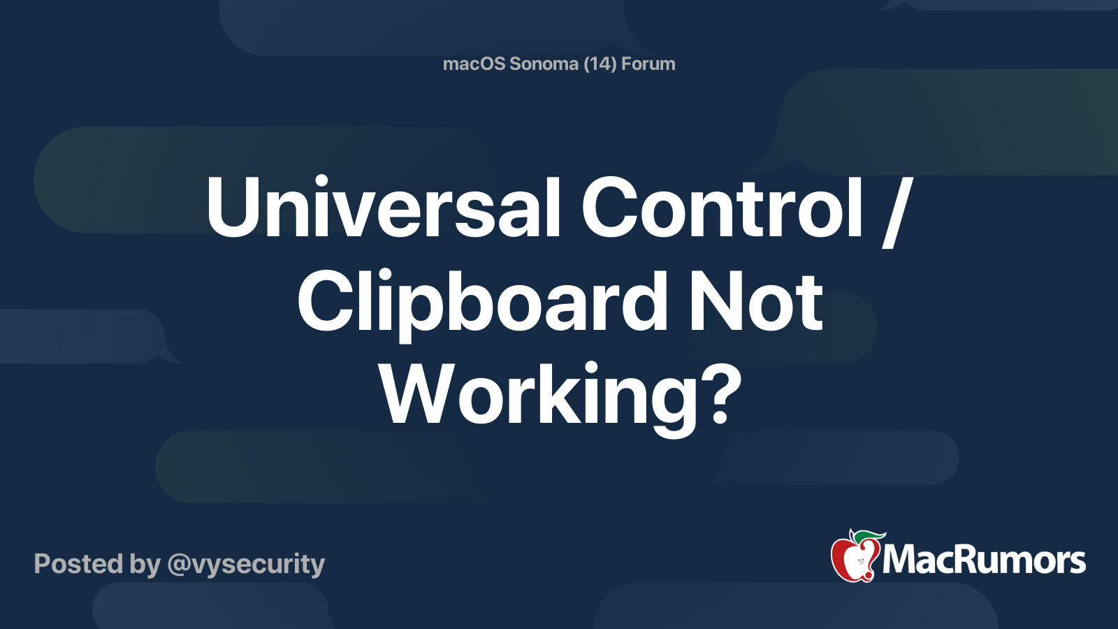 Universal Control / Clipboard Not Working? | MacRumors Forums