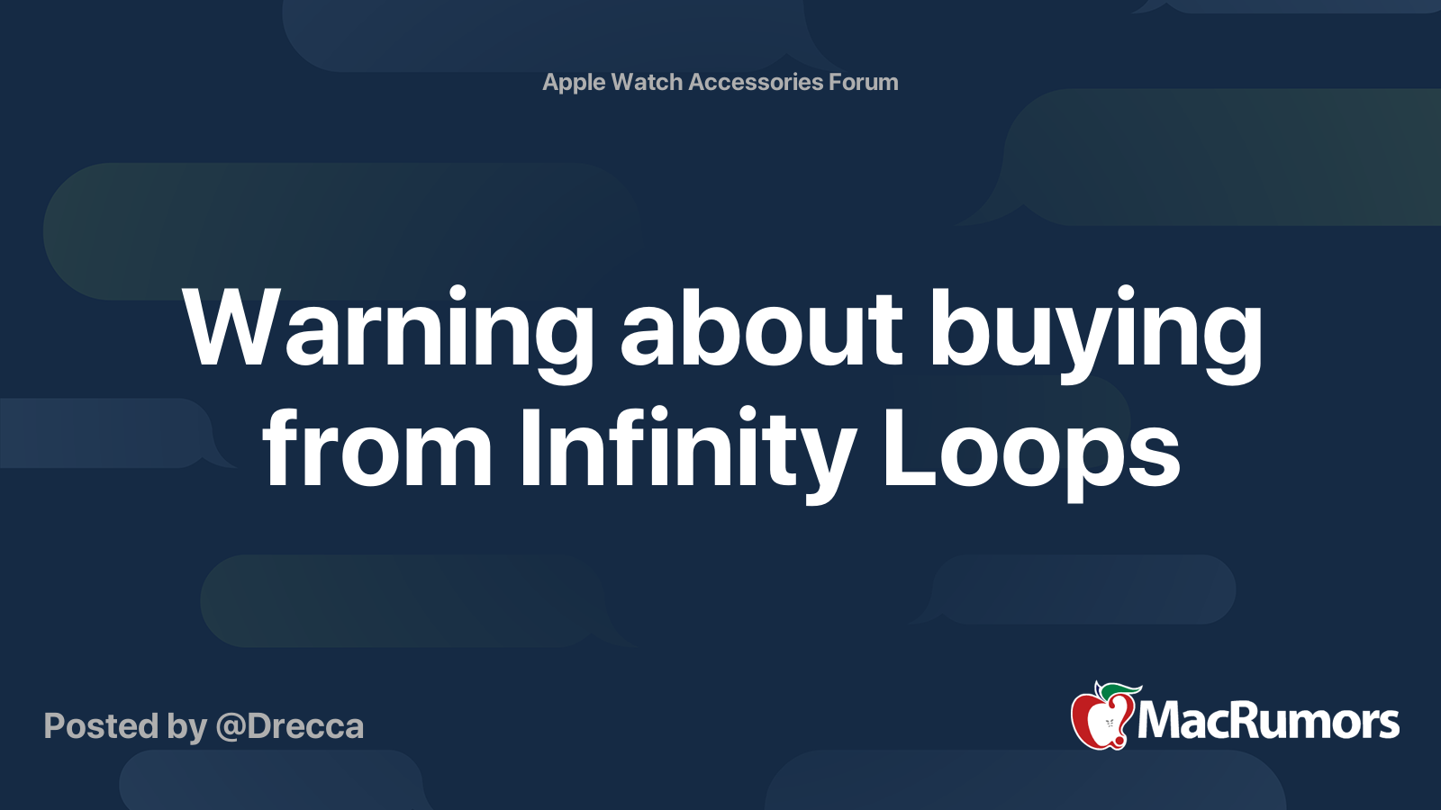 Warning about buying from Infinity Loops | MacRumors Forums
