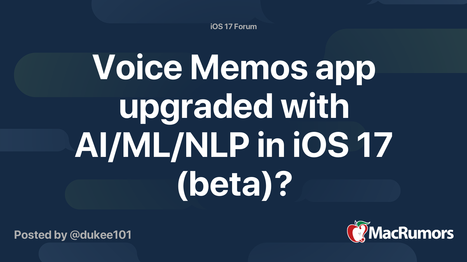 Voice Memos app upgraded with AI/ML/NLP in iOS 17 (beta)? | MacRumors Forums